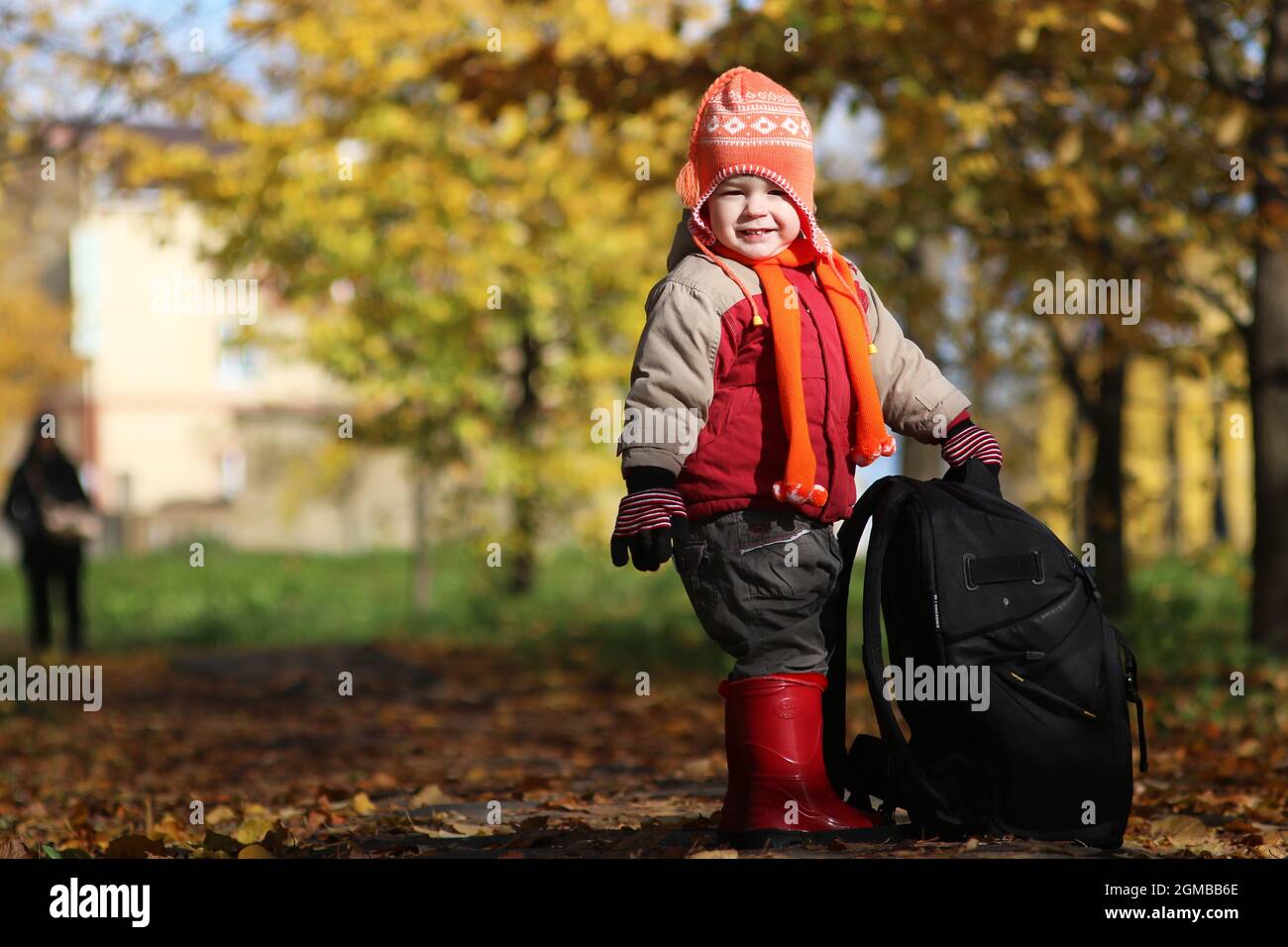 A young kids in a park walk outdoor Stock Photo - Alamy