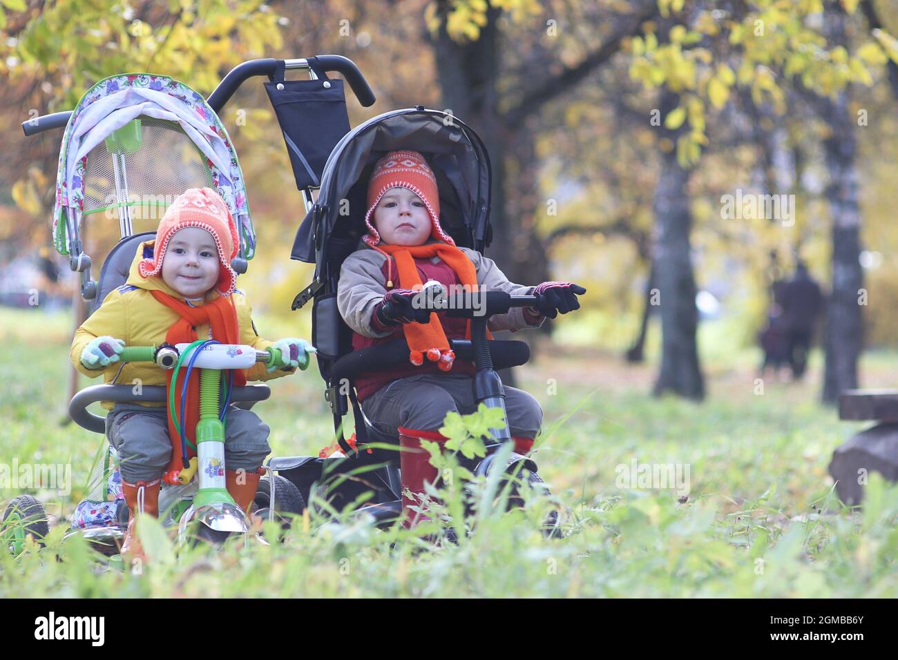 A young kids in a park walk outdoor Stock Photo - Alamy