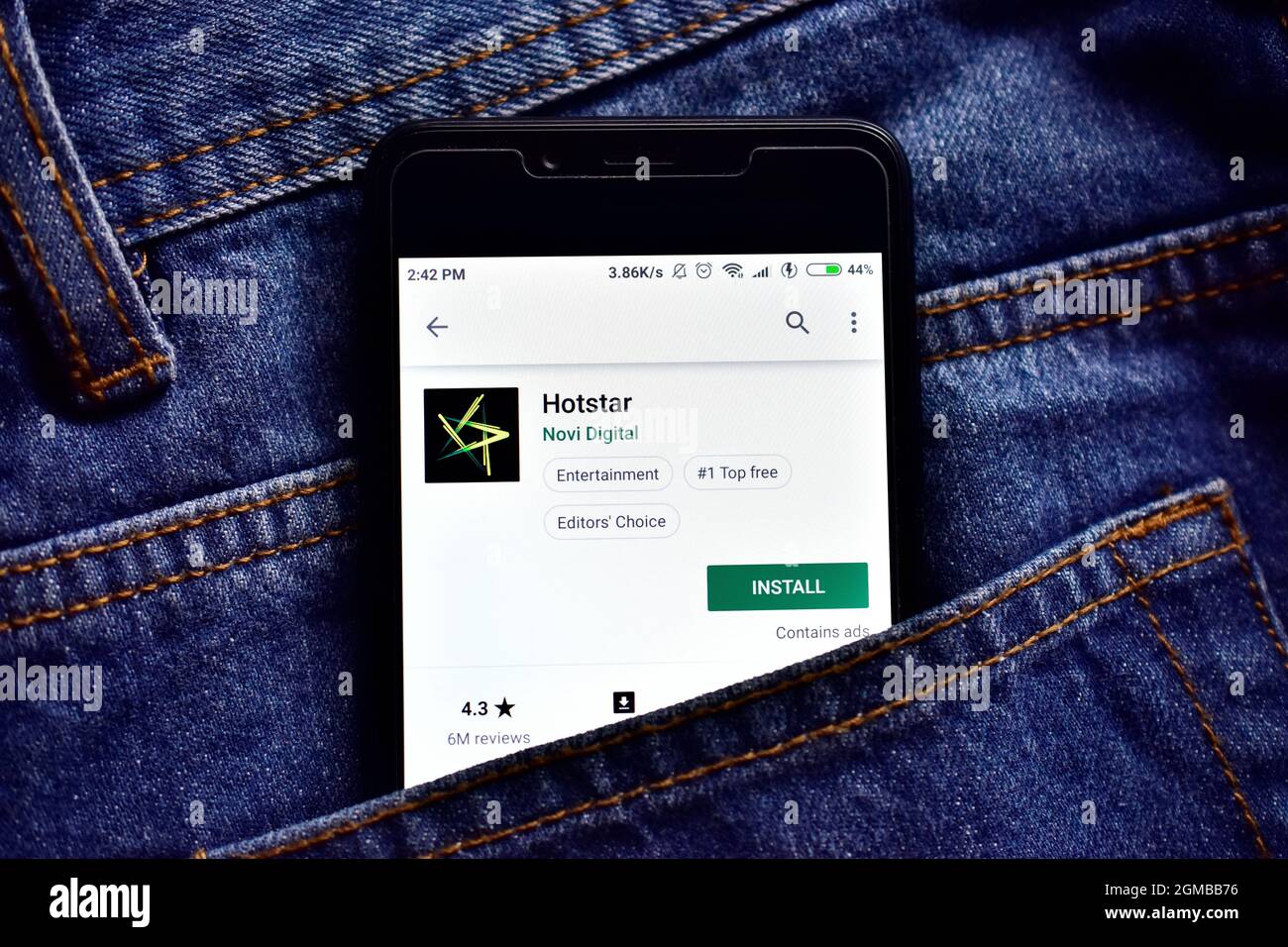 Delhi, india, May 13, 2019: hotstar app on play store, hotstar live ...