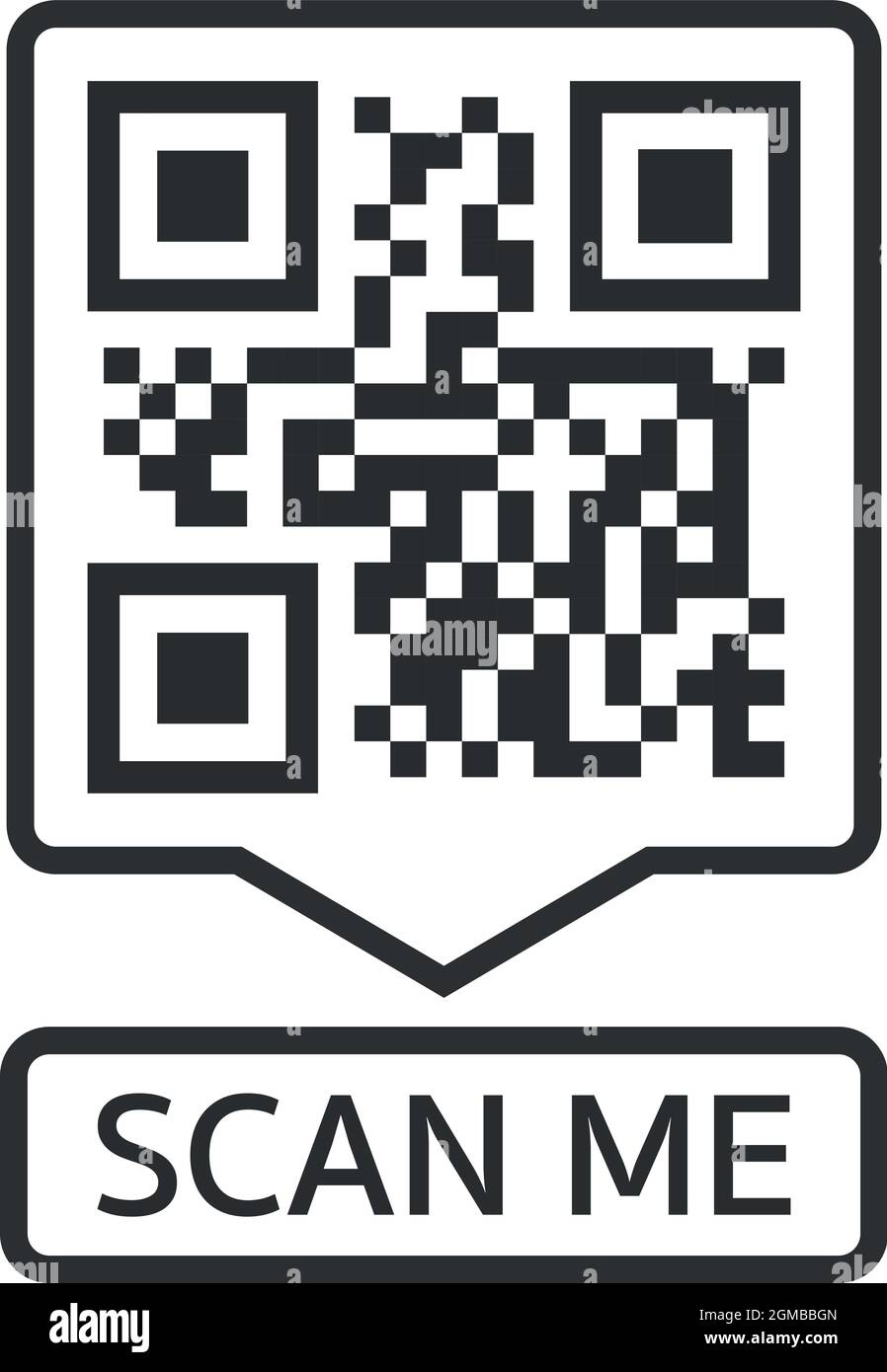 QR code for smartphone. Inscription scan me with smartphone icon. Qr ...