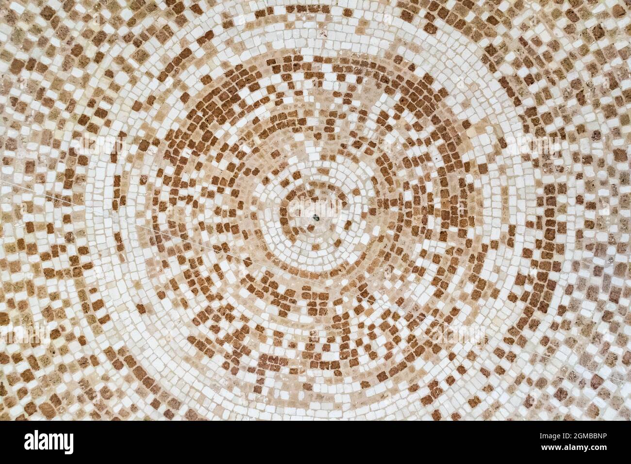 Aged mosaic ceramic tiles inside the Venetian Fortezza Castle in ...