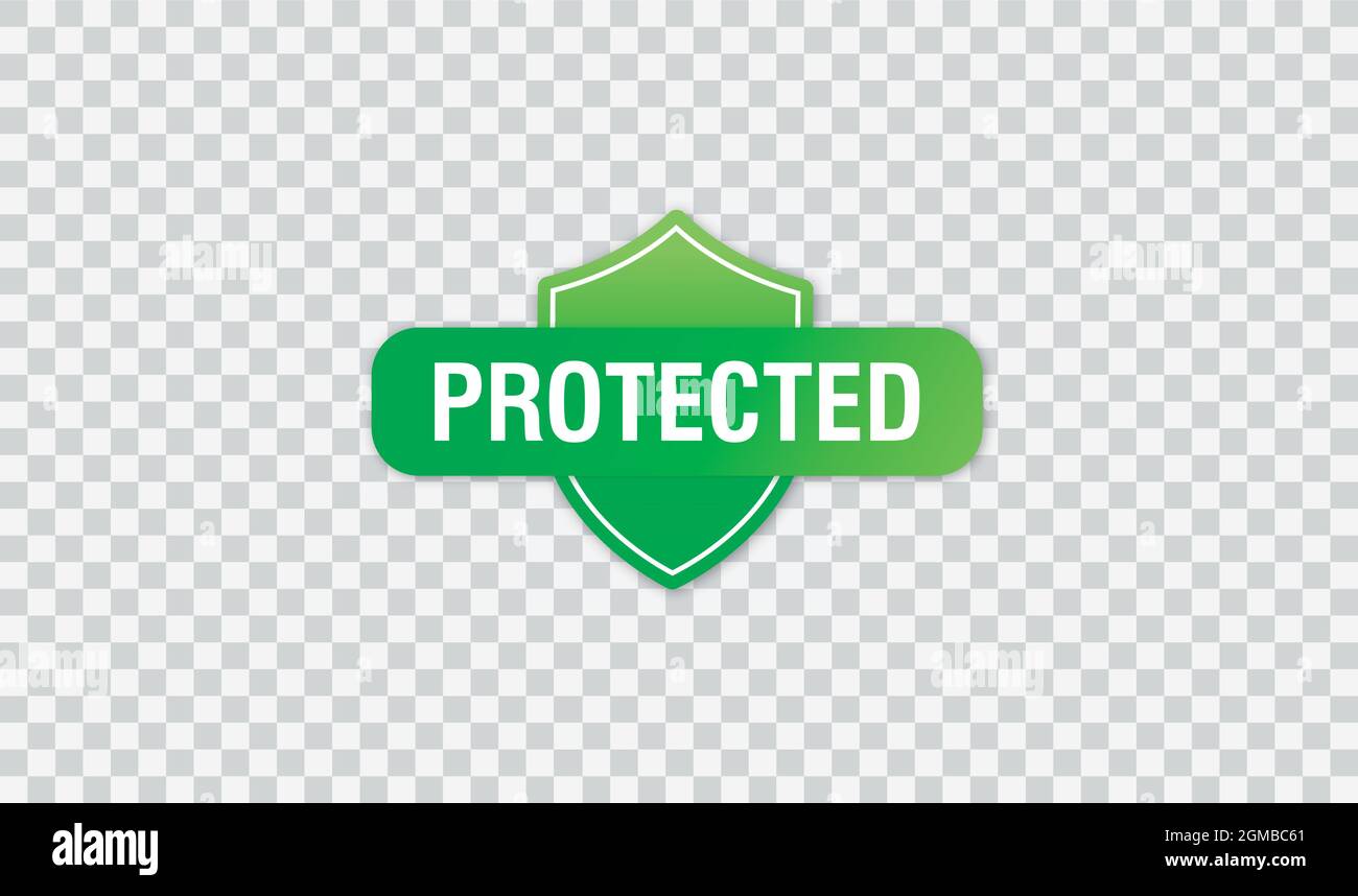 Protected stamp vector isolated on transparent background. Vector ...