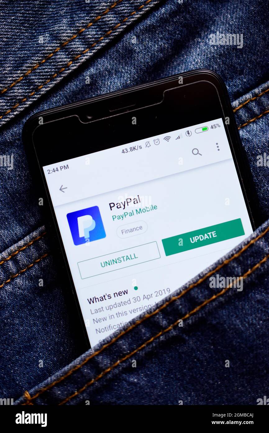 Delhi, india, May 13, 2019: paypal app on play store, paypal ...