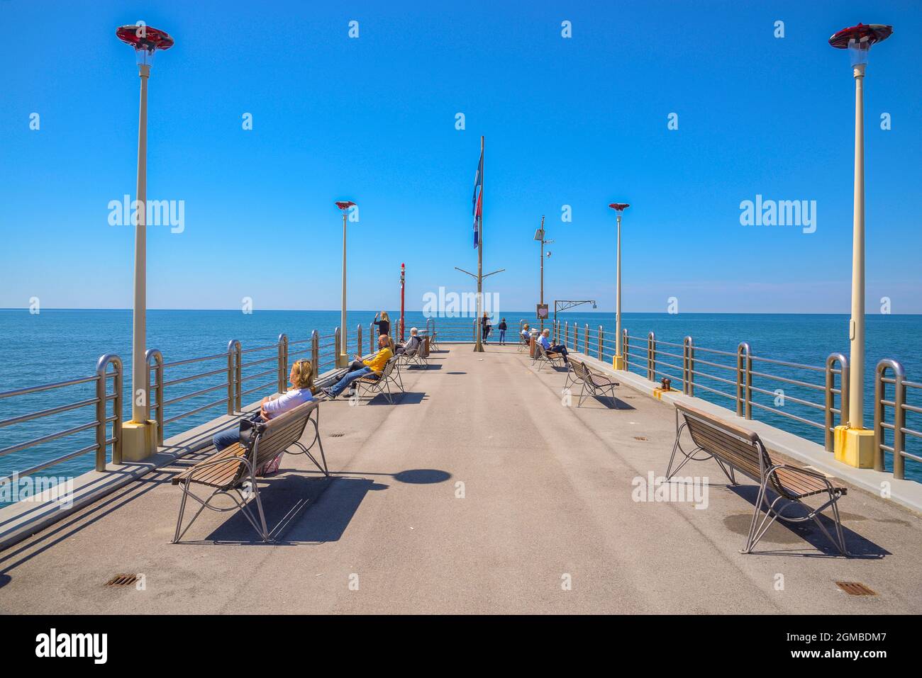 amazing forte dei marmi pier view in versilia, in a spring sunny day ...