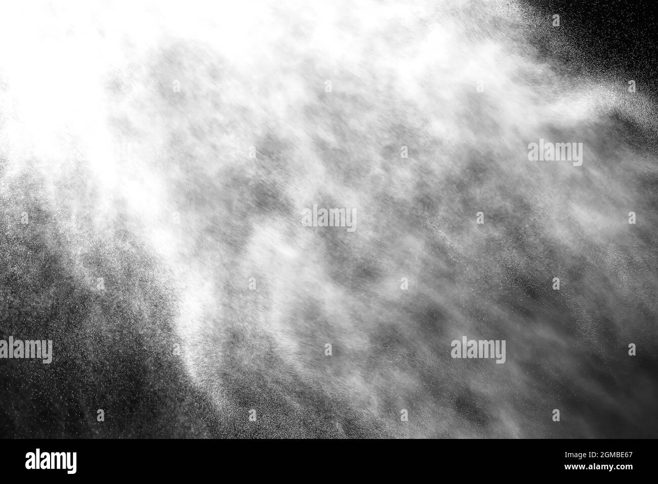 A stream of water and a cloud of drops from the atomizer Stock Photo ...