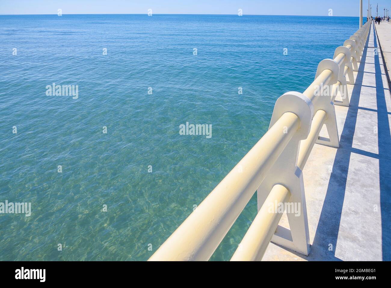 transparent sea water amazing forte dei marmi pier view in versilia, in ...