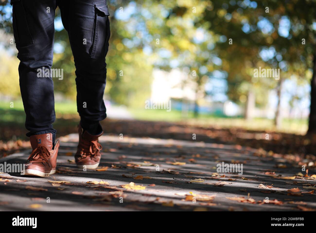 Feet man walking through forest hi-res stock photography and images - Alamy