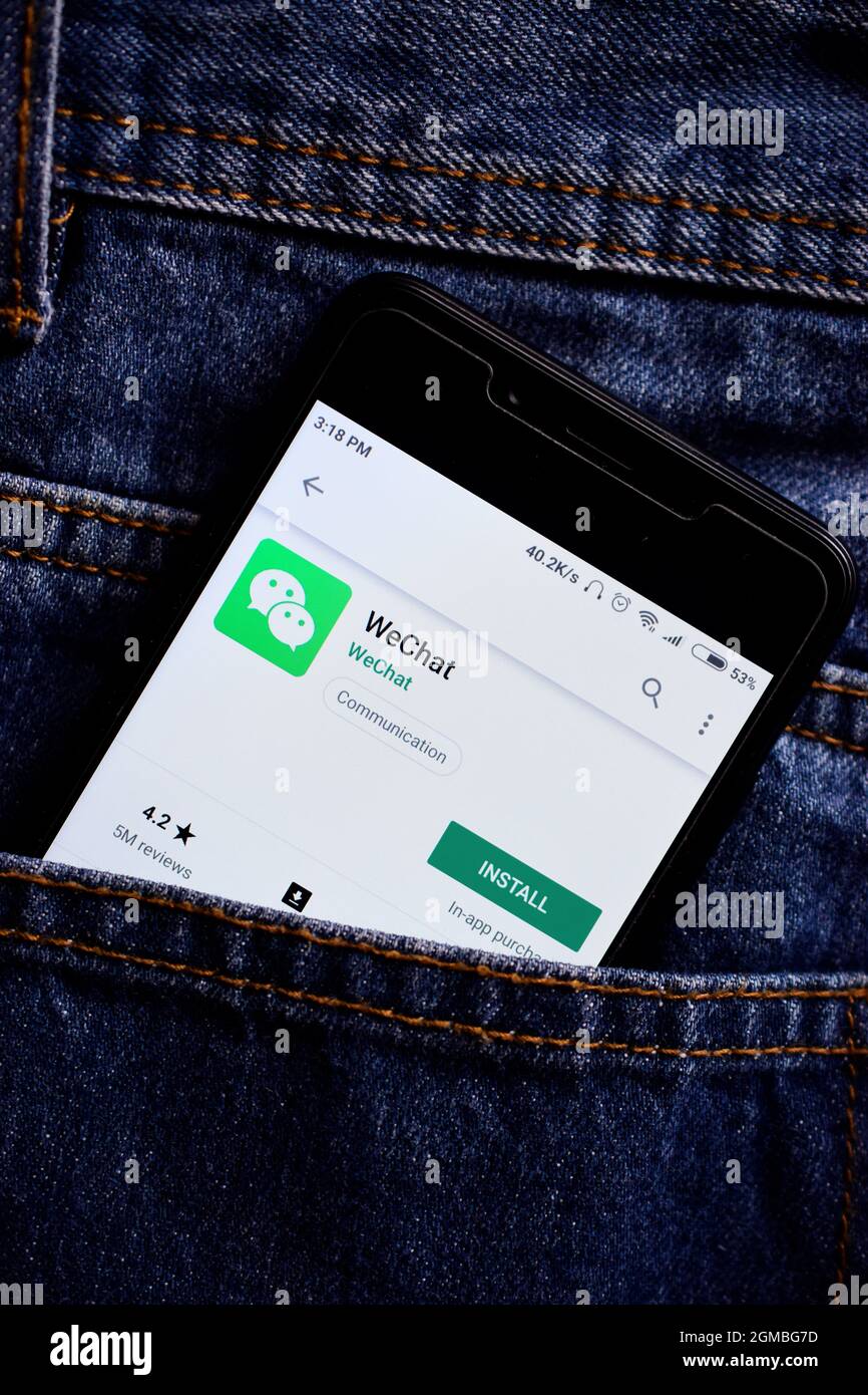 Delhi, india, May 13, 2019: WeChat is a messaging application on ...