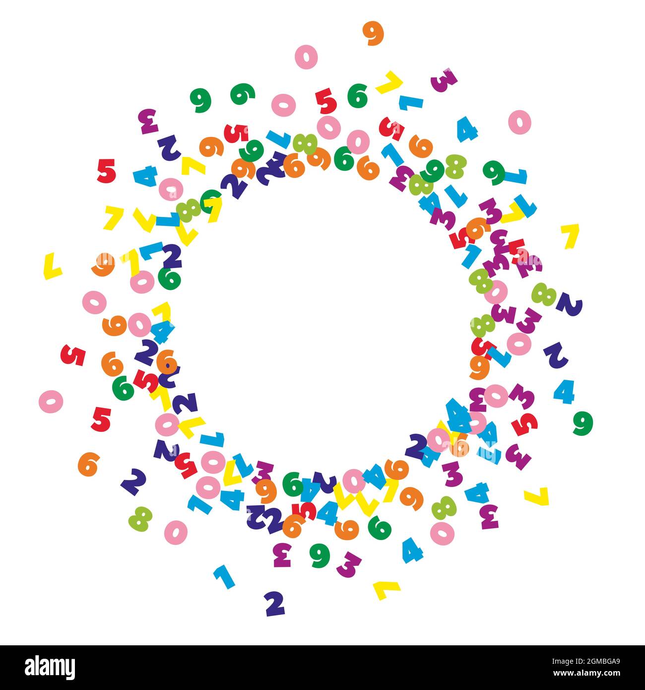 Falling colorful numbers. Math study concept with flying digits ...