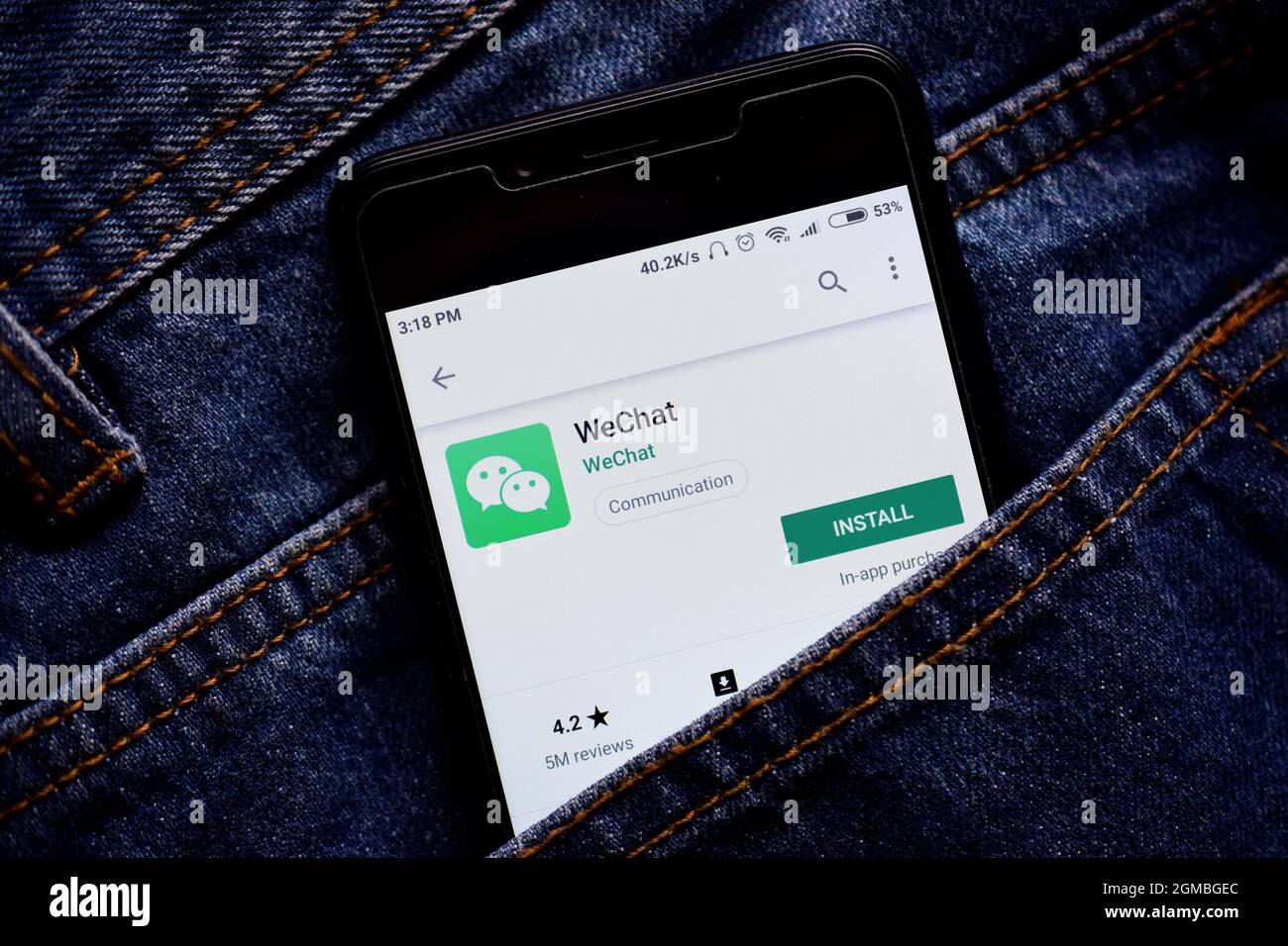 Delhi, india, May 13, 2019: WeChat is a messaging application on ...