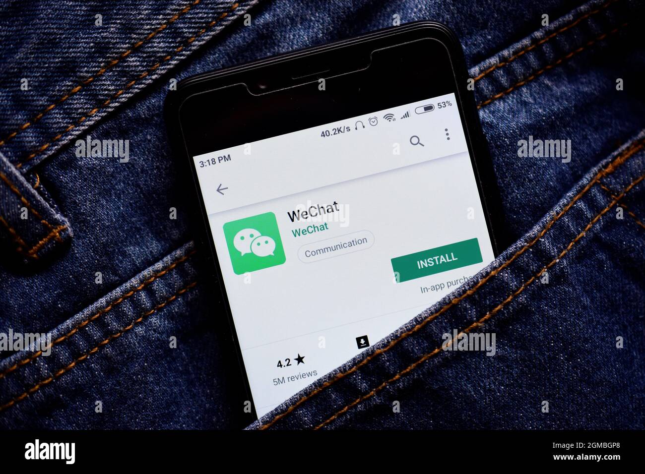 Delhi, india, May 13, 2019: WeChat is a messaging application on ...