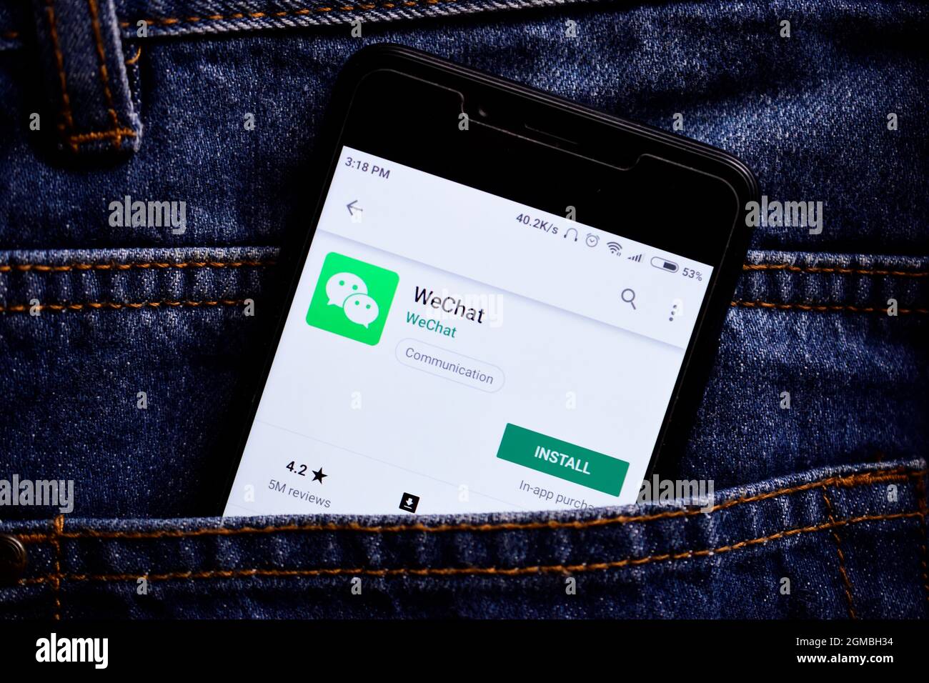 Delhi, india, May 13, 2019: WeChat is a messaging application on ...