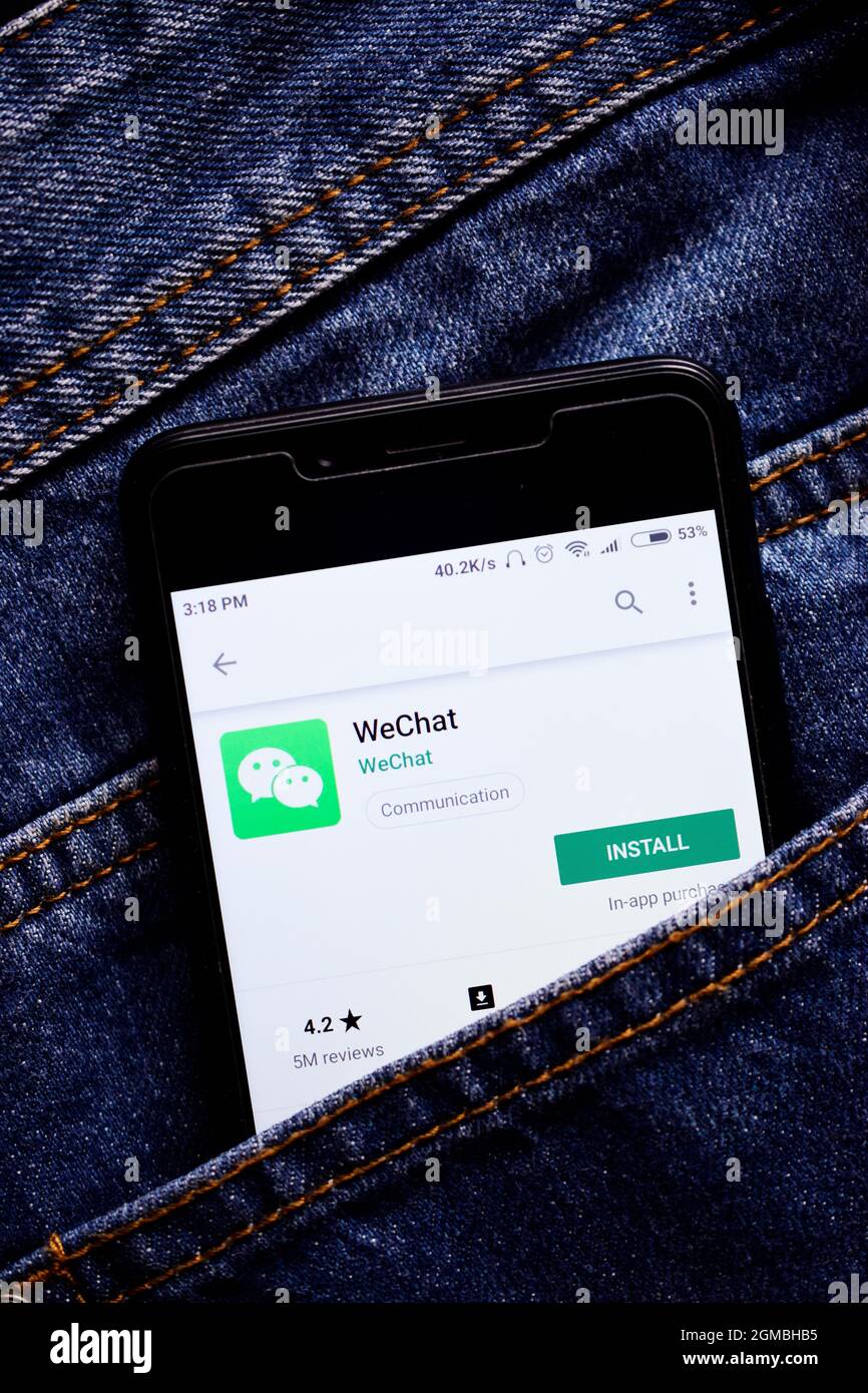 Delhi, india, May 13, 2019: WeChat is a messaging application on ...