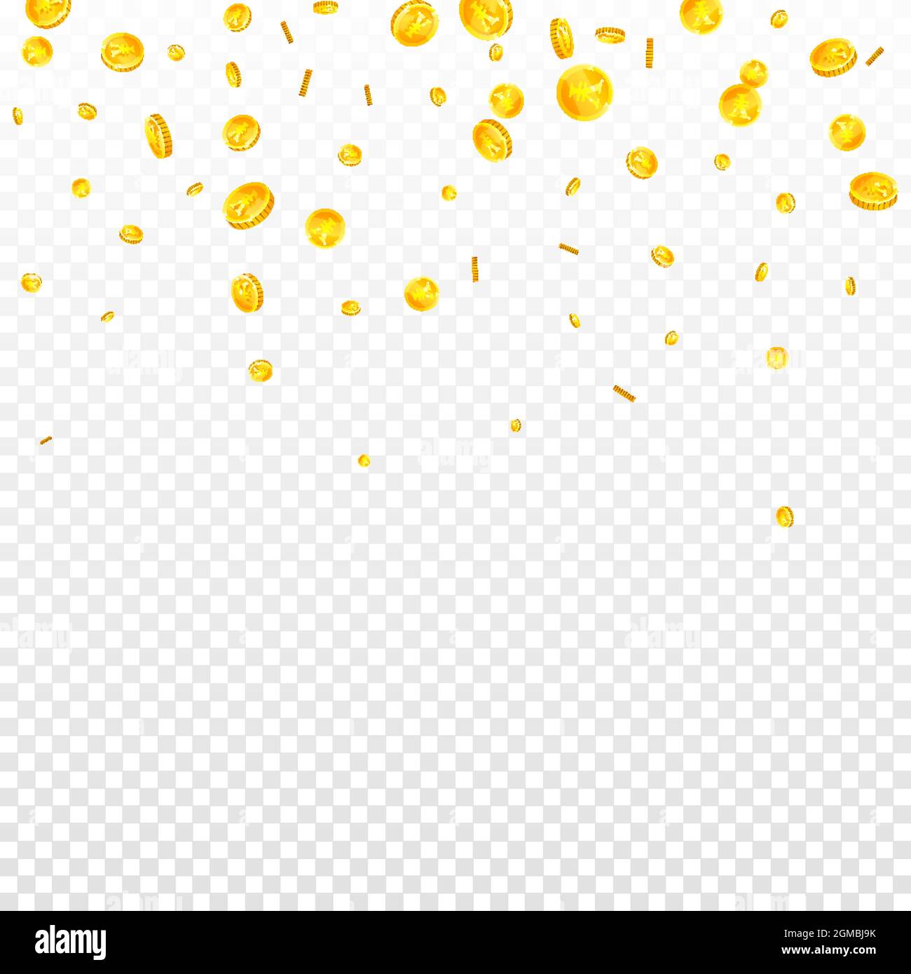 Chinese yuan coins falling. Exceptional scattered CNY coins. China ...