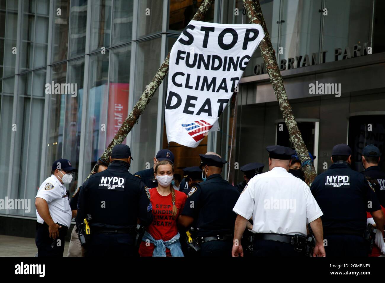 A protester arrested during the demonstration.New York City Police made ...
