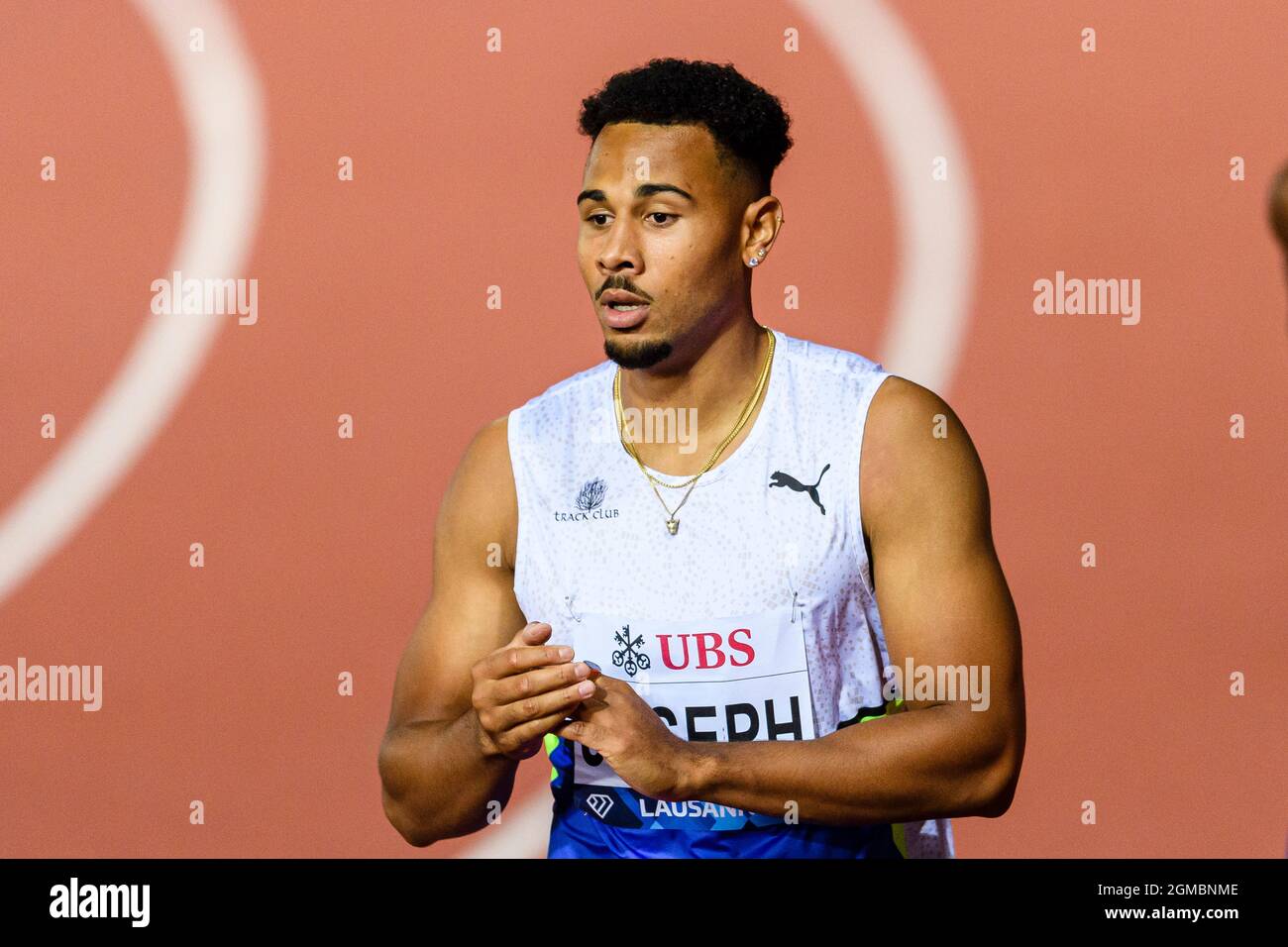 LAUSANNE, SWITZERLAND - AUGUST 26: Jason Joseph of Switzerland runs the ...