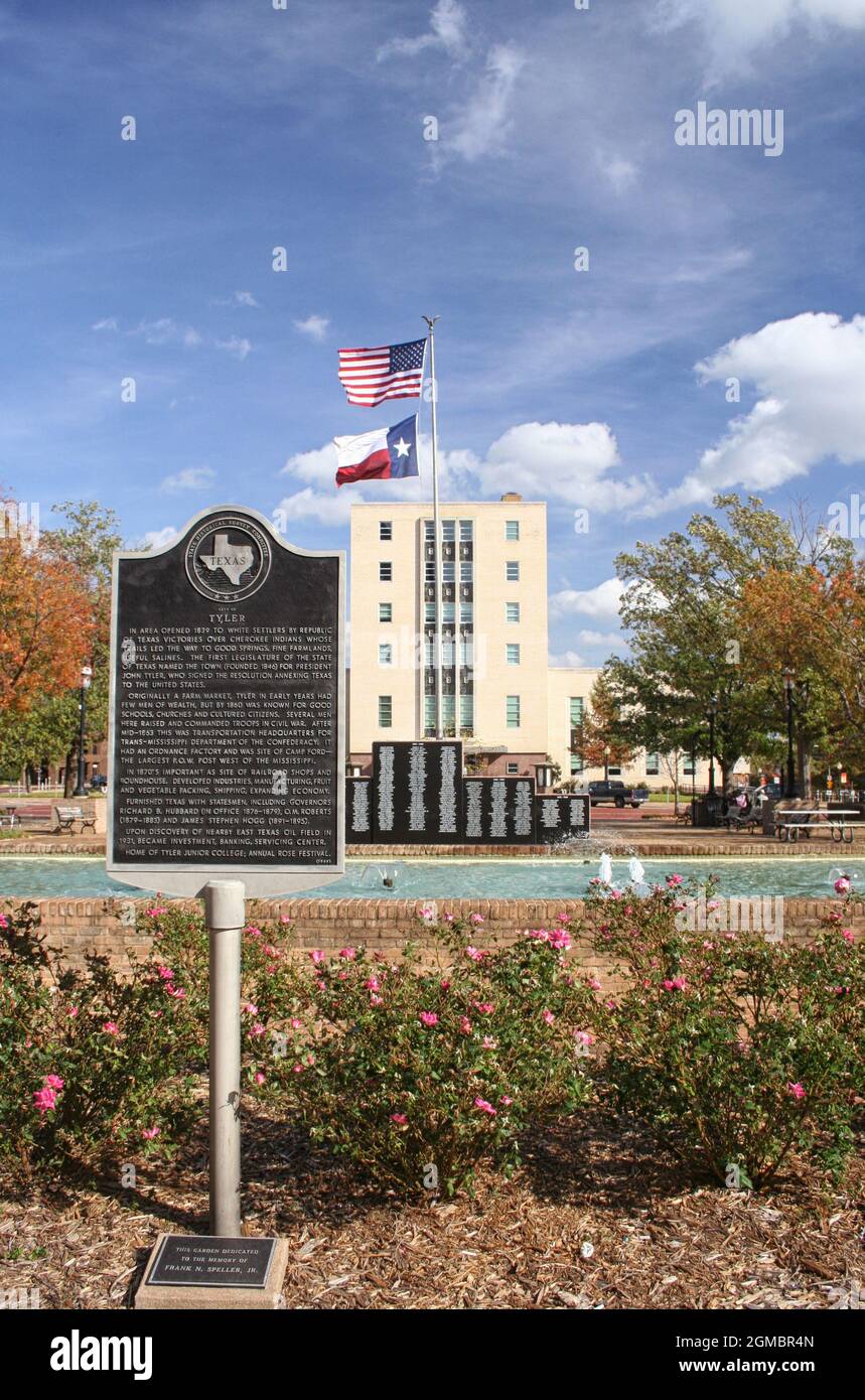 Tyler, TX: Smith County Courthouse with historical marker located in ...