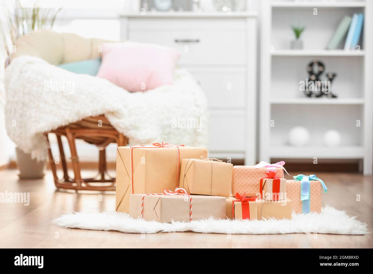 Many parcel gift boxes on floor indoors Stock Photo - Alamy Many parcel gift boxes on floor indoors Stock Photo - Alamy
