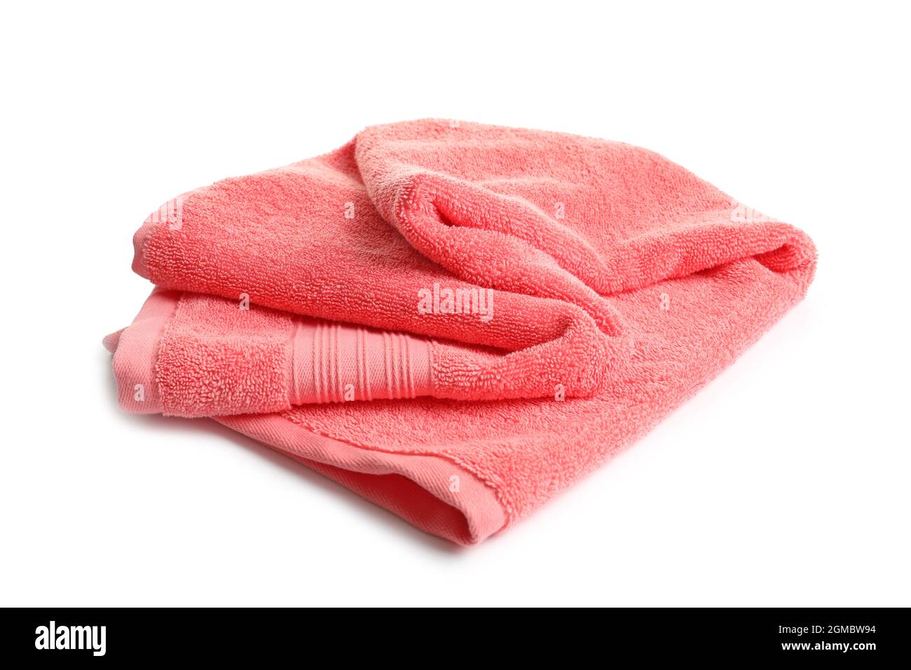Soft terry towel on white background Stock Photo - Alamy