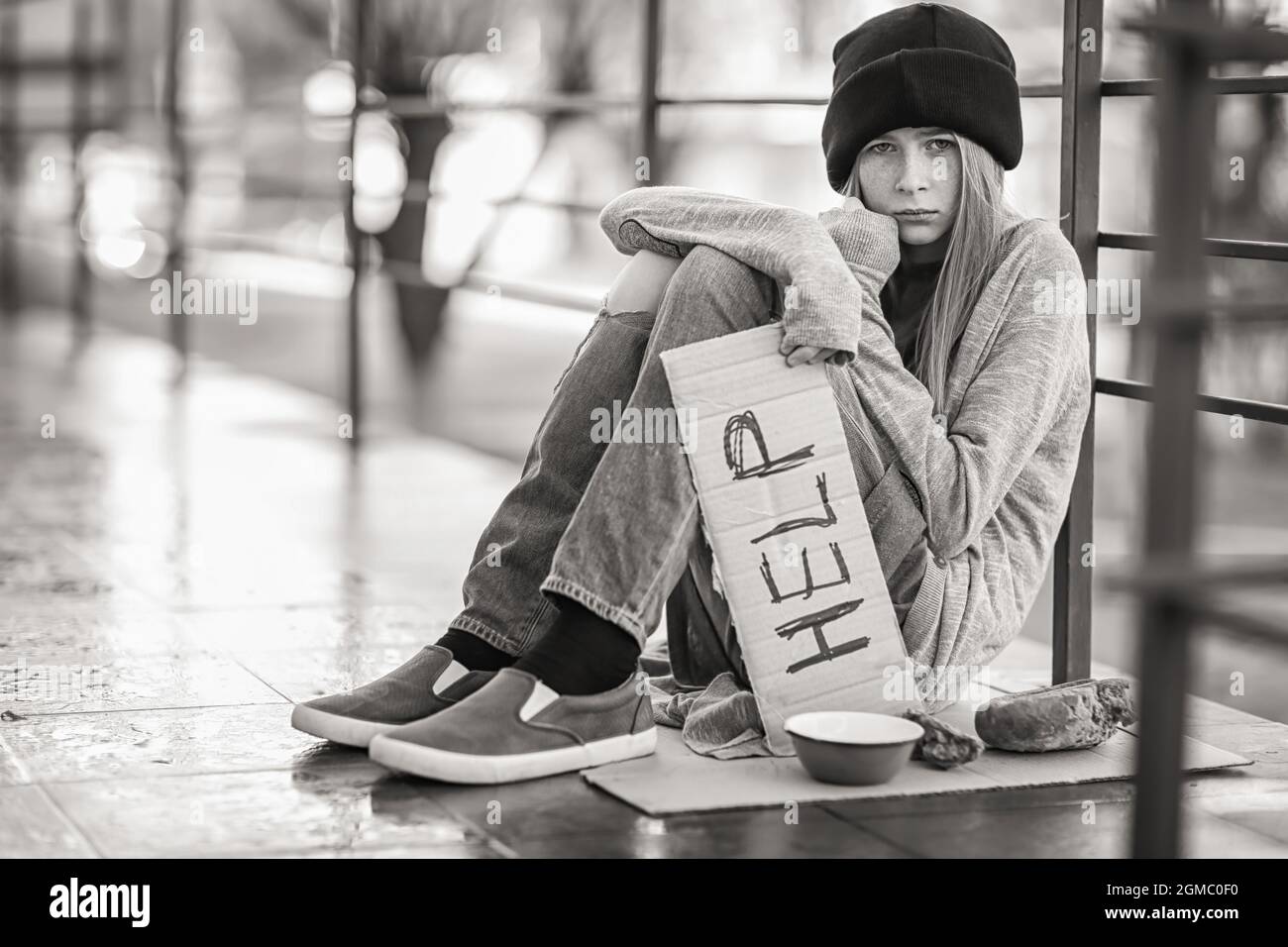 Homeless Black Teenager Charity High Resolution Stock Photography and ...