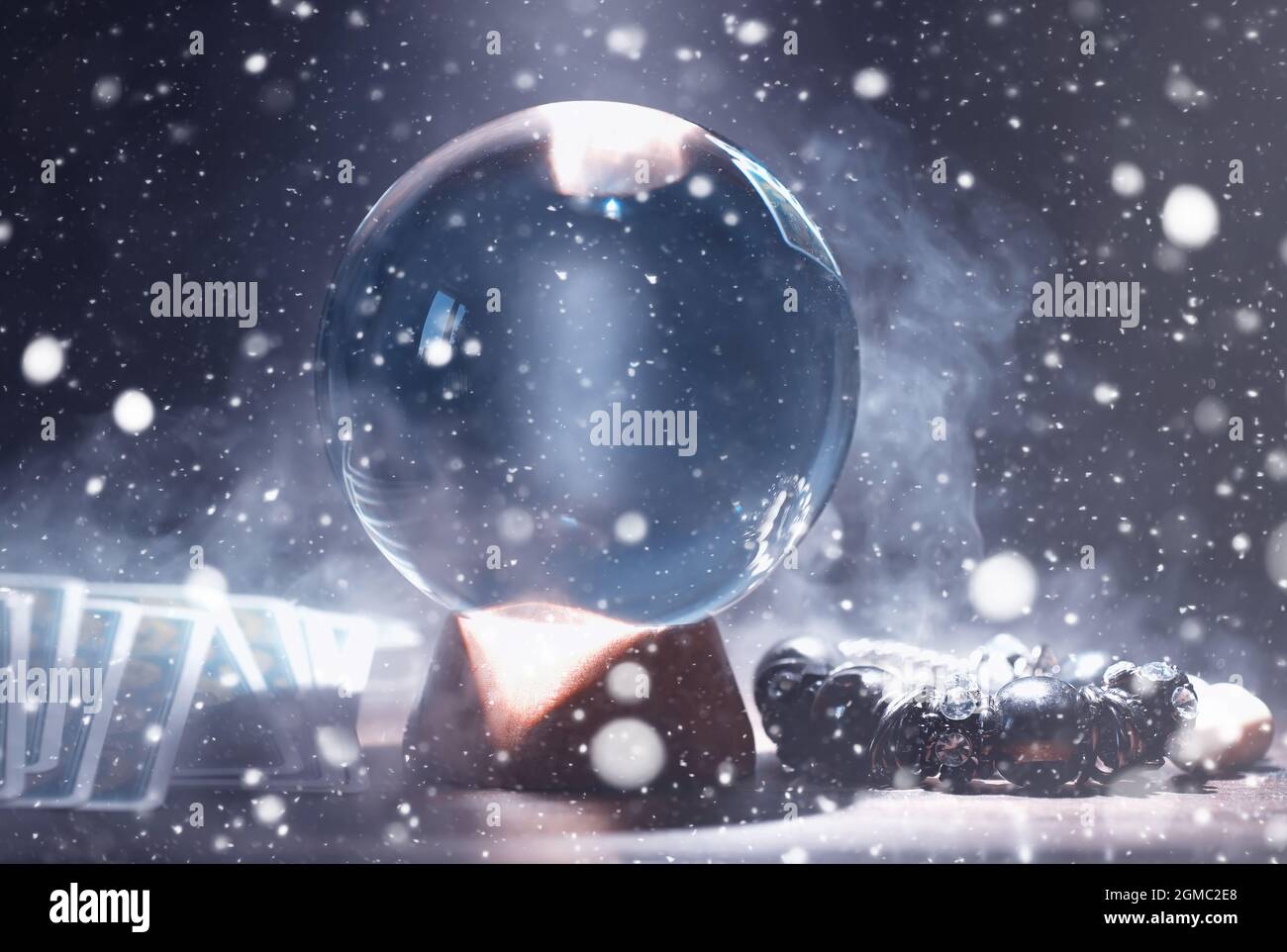 Crystal ball predict the fate. Guessing for the future Stock Photo - Alamy