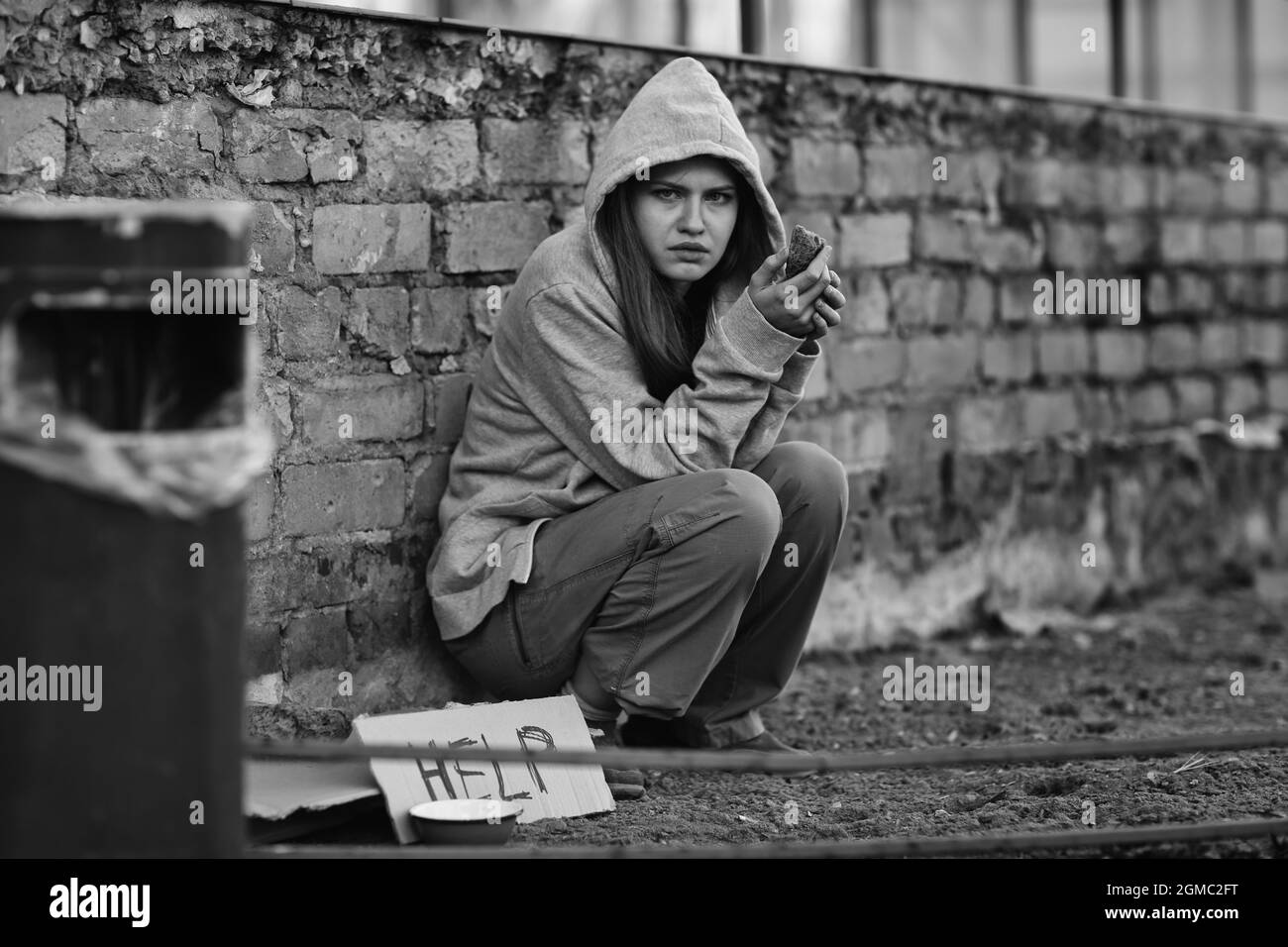 Woman bread sad Black and White Stock Photos & Images - Alamy