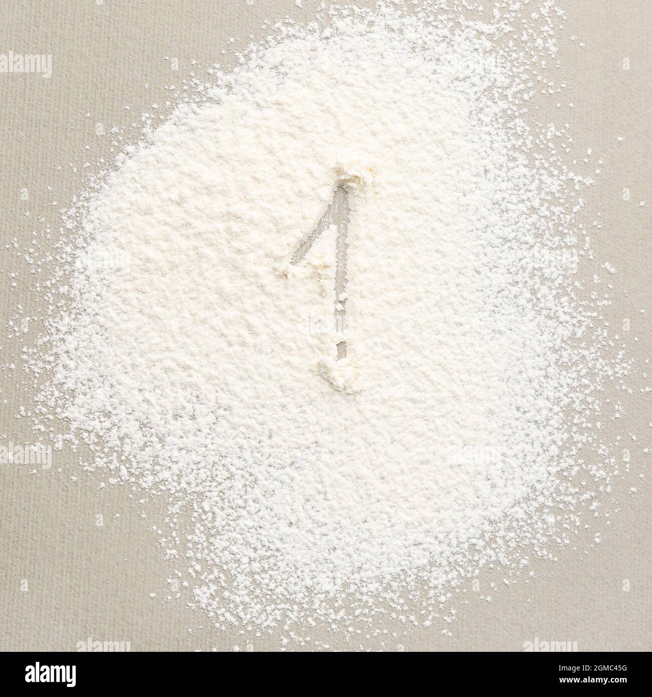 Figure ONE written on flour Stock Photo - Alamy