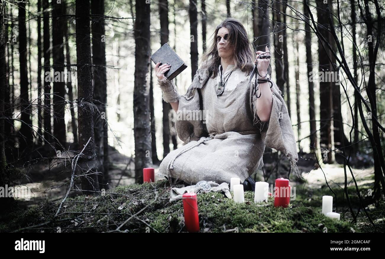 Fairy magician. A sorcerer with a glass sphere, a magical spell and a ...