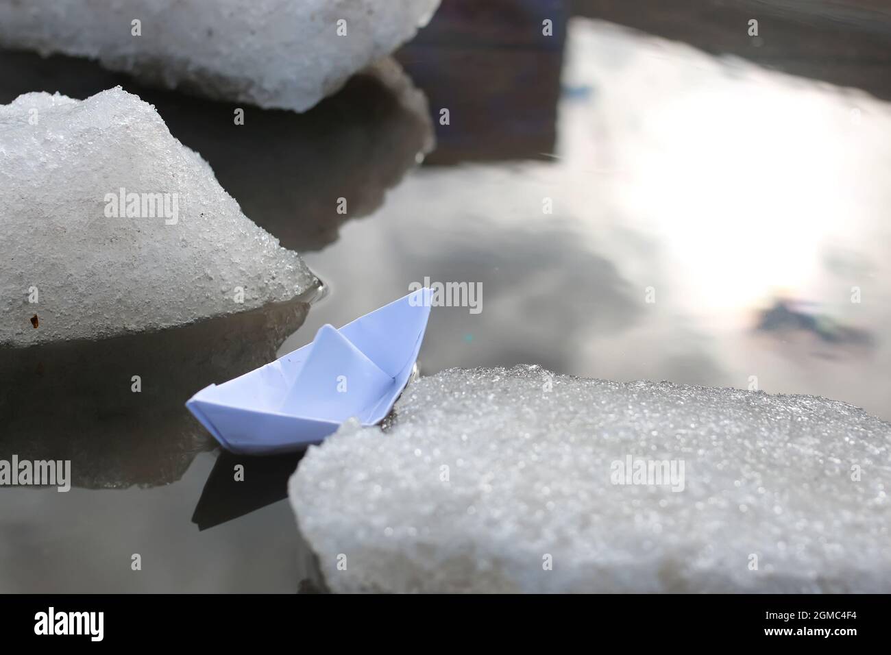paper boat in a pool Stock Photo - Alamy