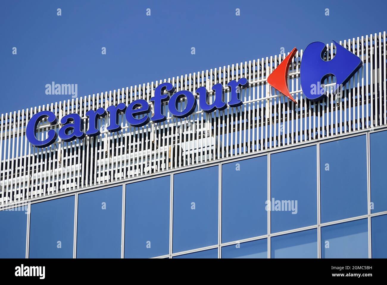 Bucharest, Romania - August 16, 2021: The logo of the French ...