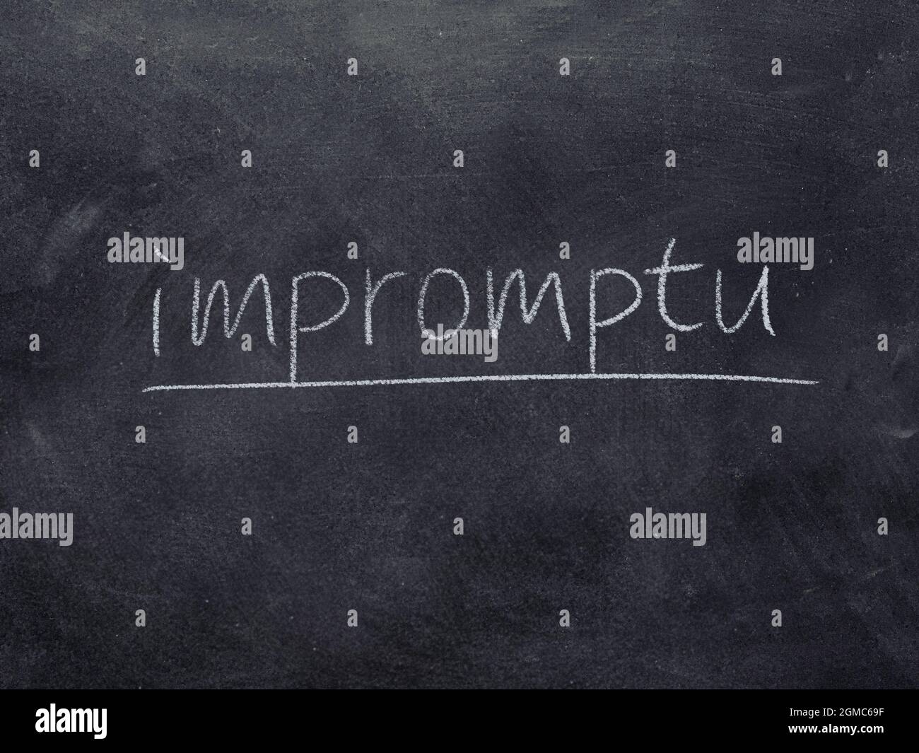 impromptu concept word on blackboard background Stock Photo - Alamy