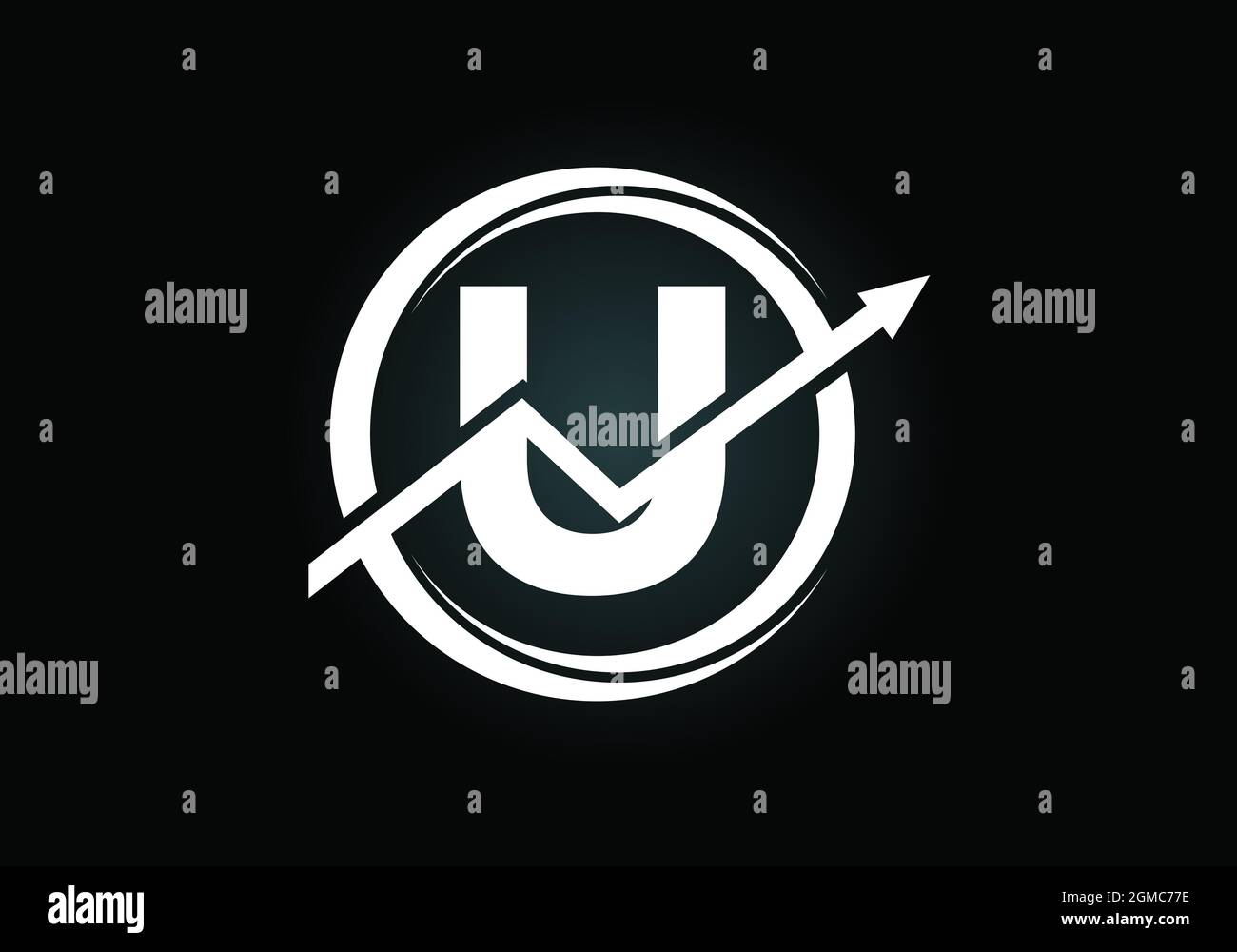 Initial U monogram alphabet symbol design incorporated with the arrow ...