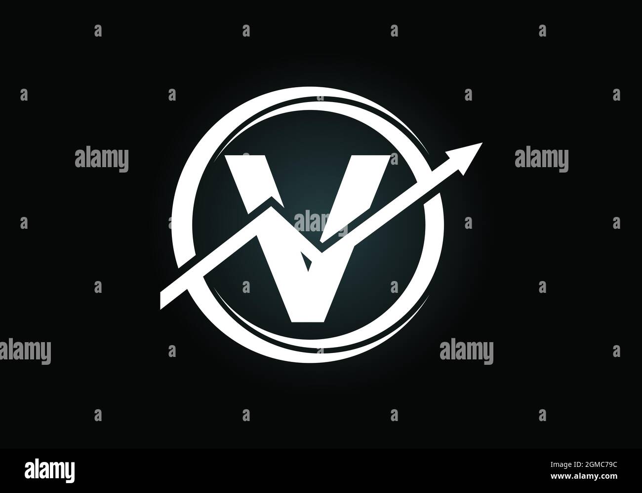Initial V monogram alphabet symbol design incorporated with the arrow ...