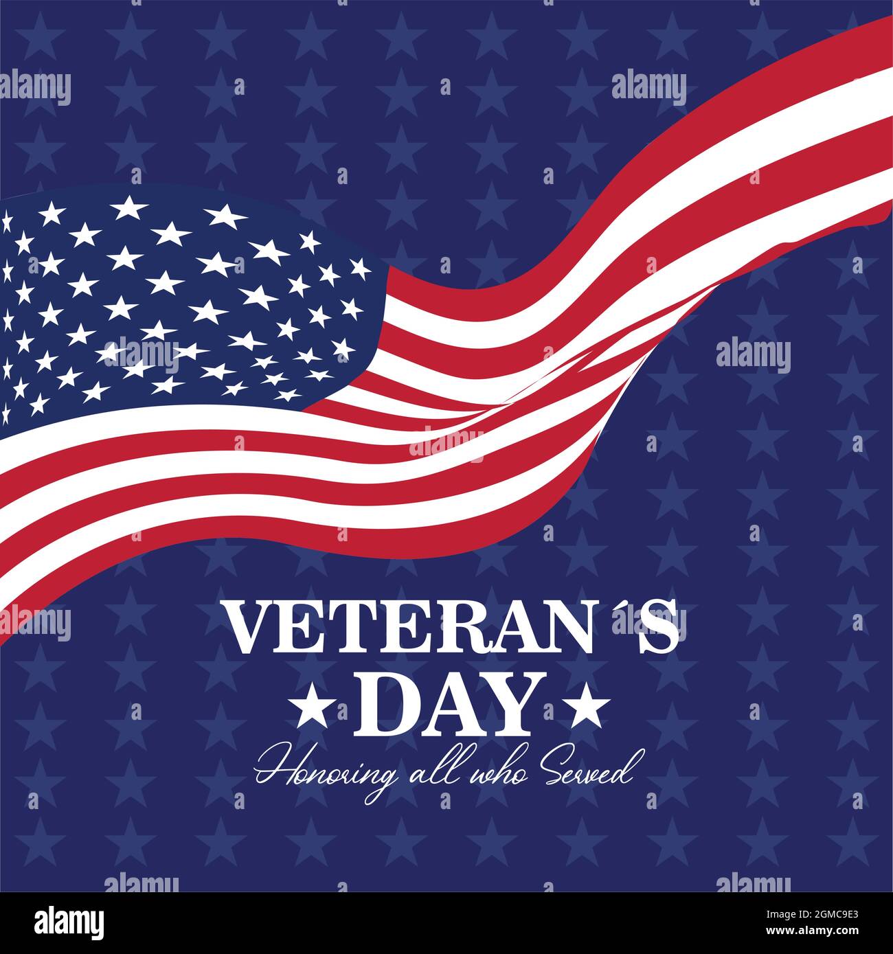 Happy veterans day card Flag of United States Vector illustration Stock ...