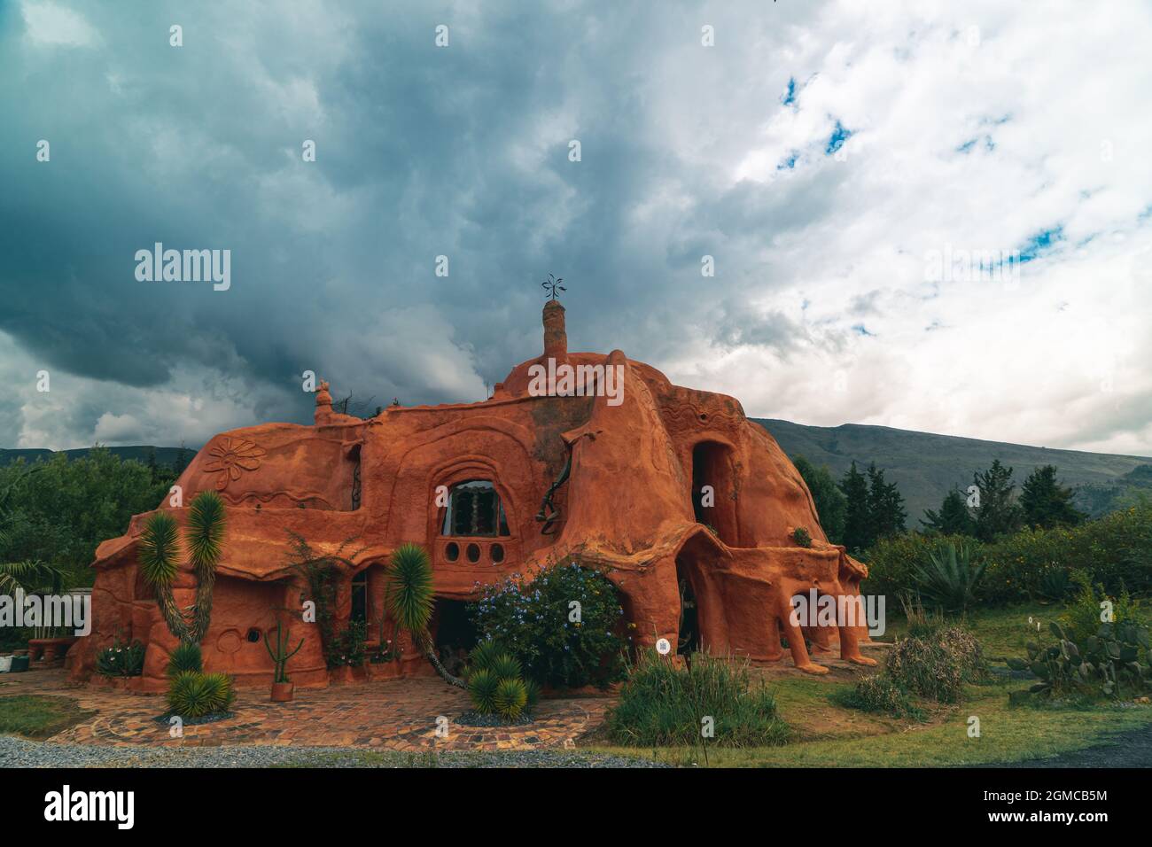Terracotta House in Colombia Stock Photo - Alamy