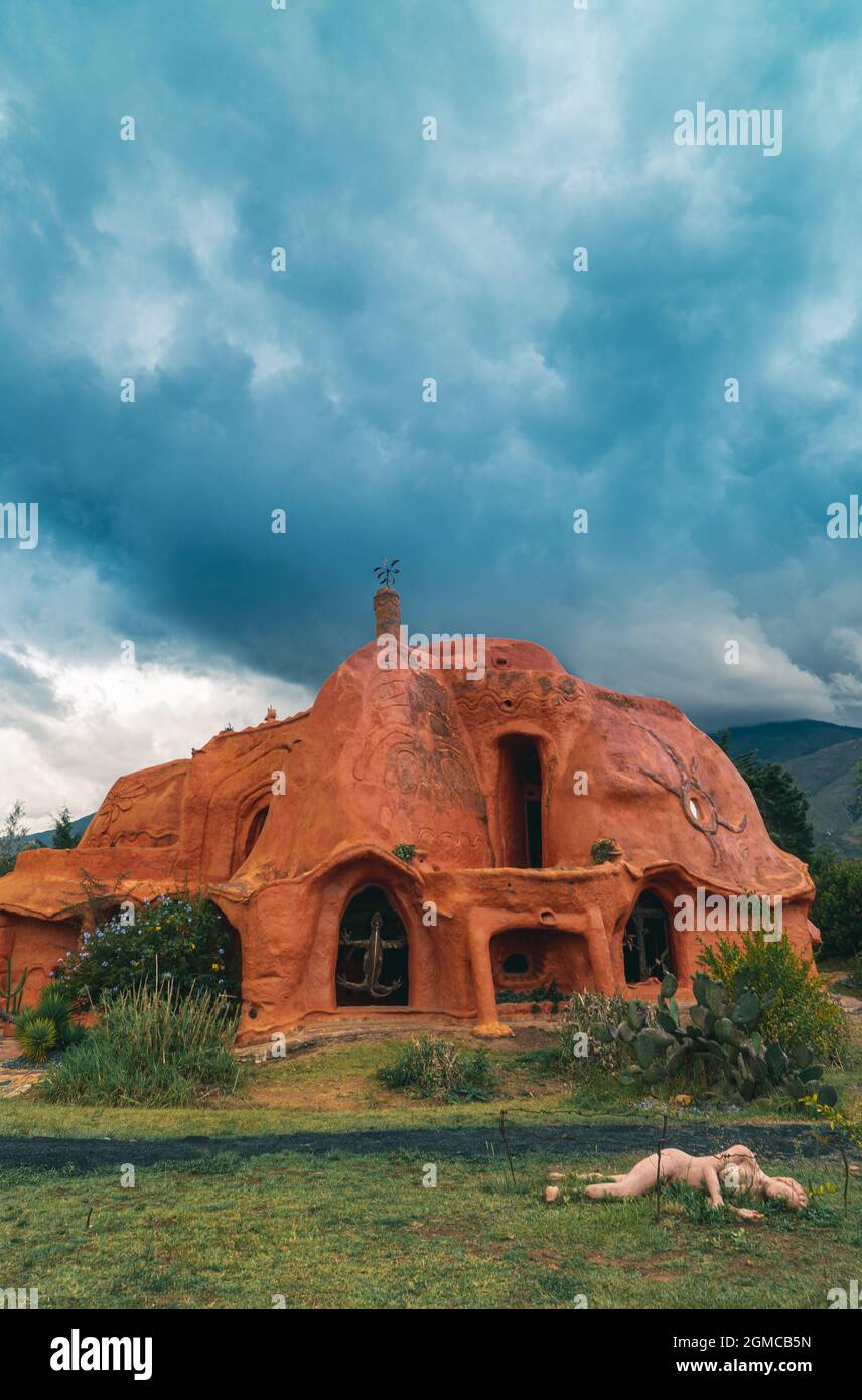 Terracotta House in Colombia Stock Photo - Alamy