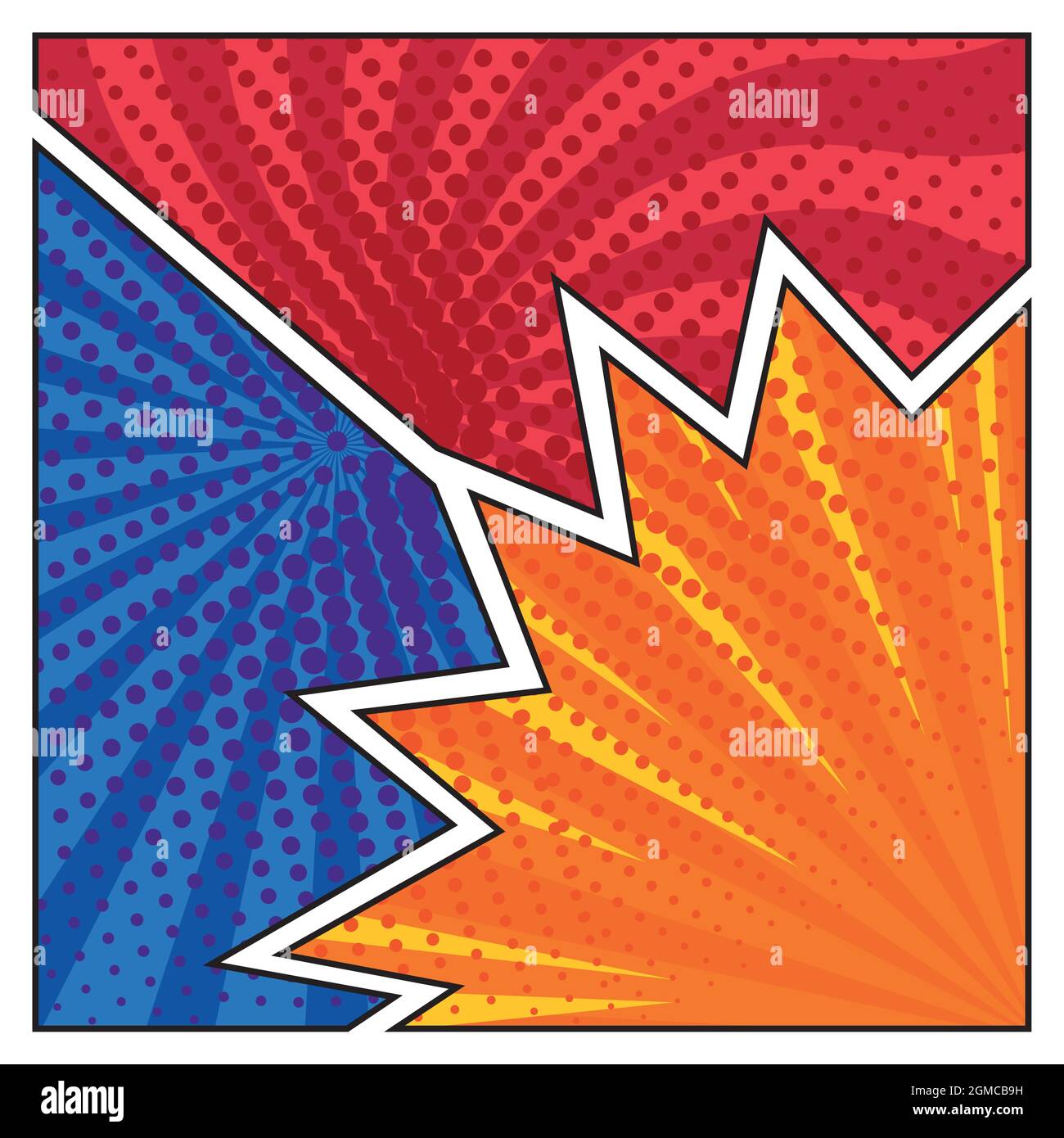 Colored comic page background with halftone effects Stock Vector Image ...