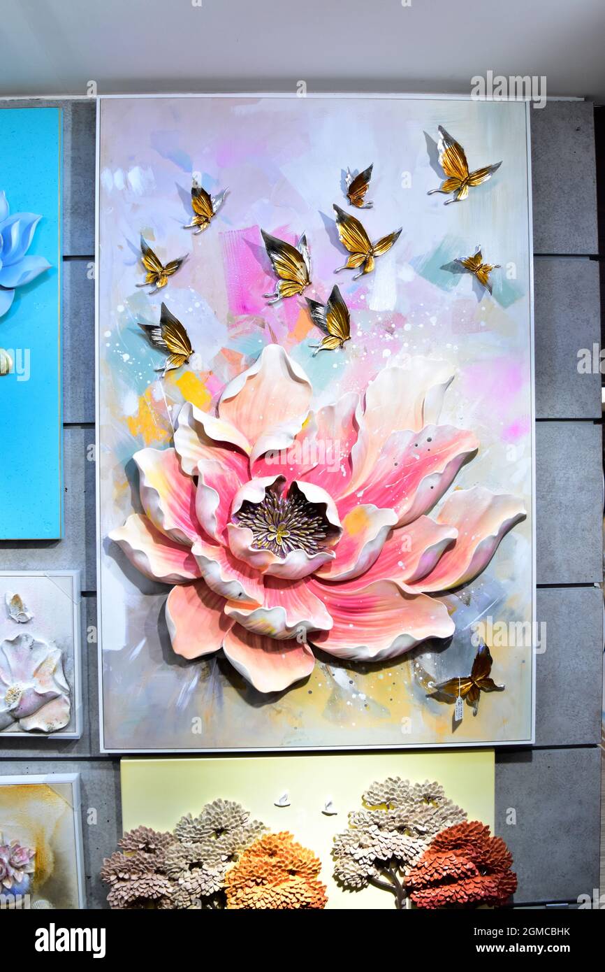 Colorful 3d Painting on Wall Stock Photo - Alamy