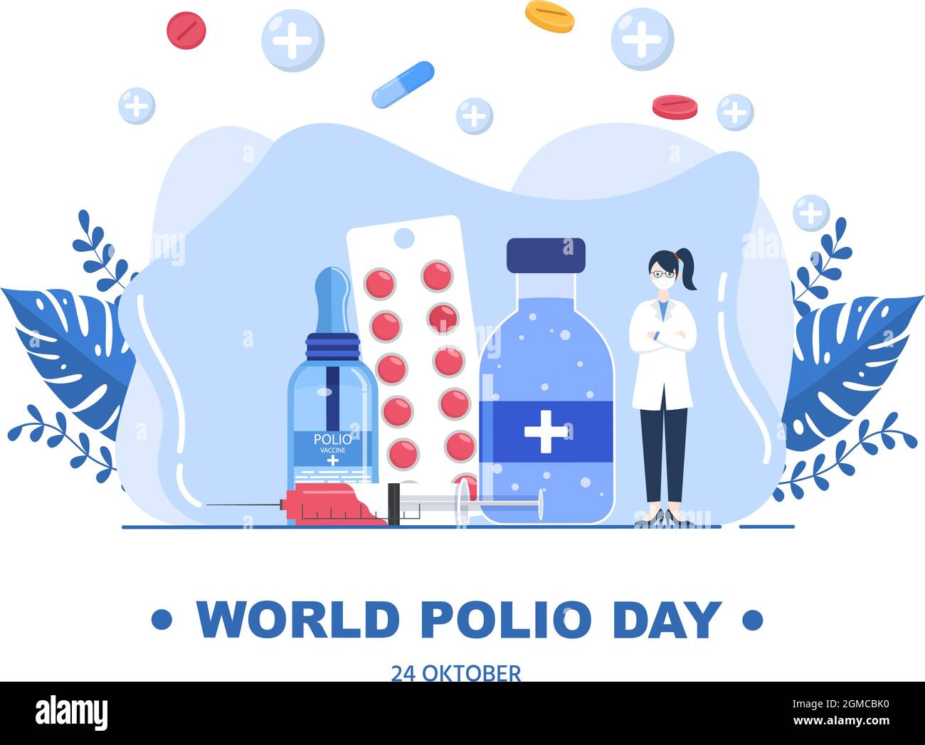 World Polio Day Background Which is Celebrated on October 24 Medicine ...