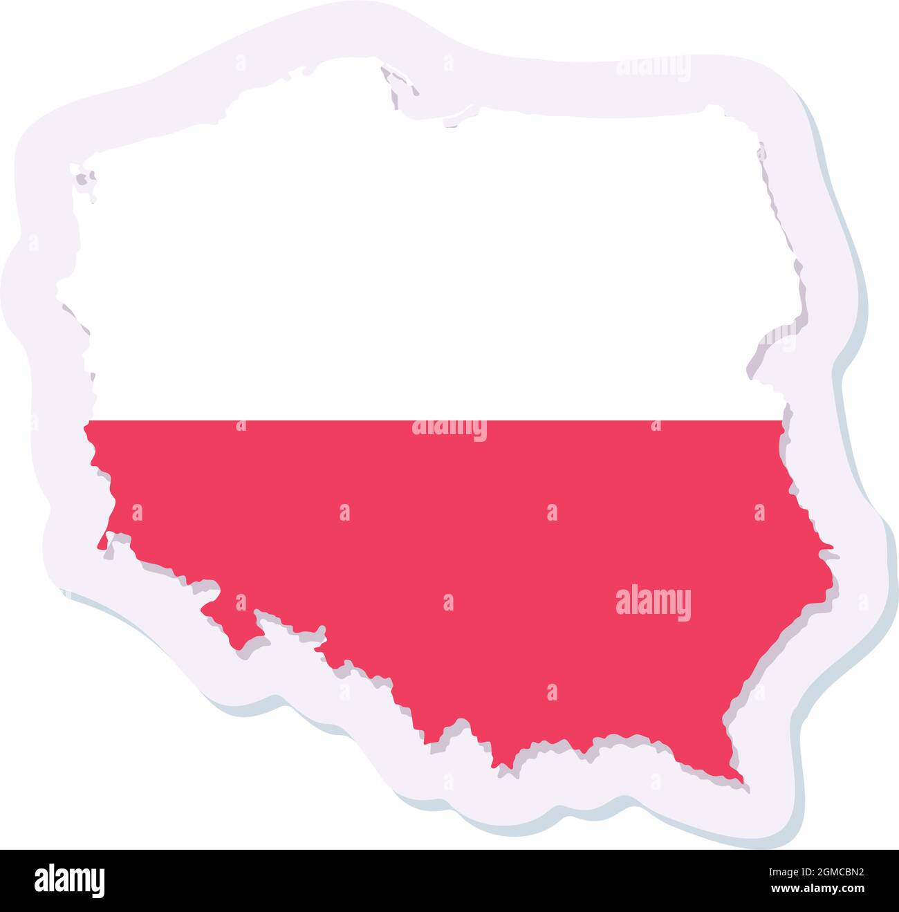 Isolated colored map of Poland with its flag Stock Vector Image & Art ...