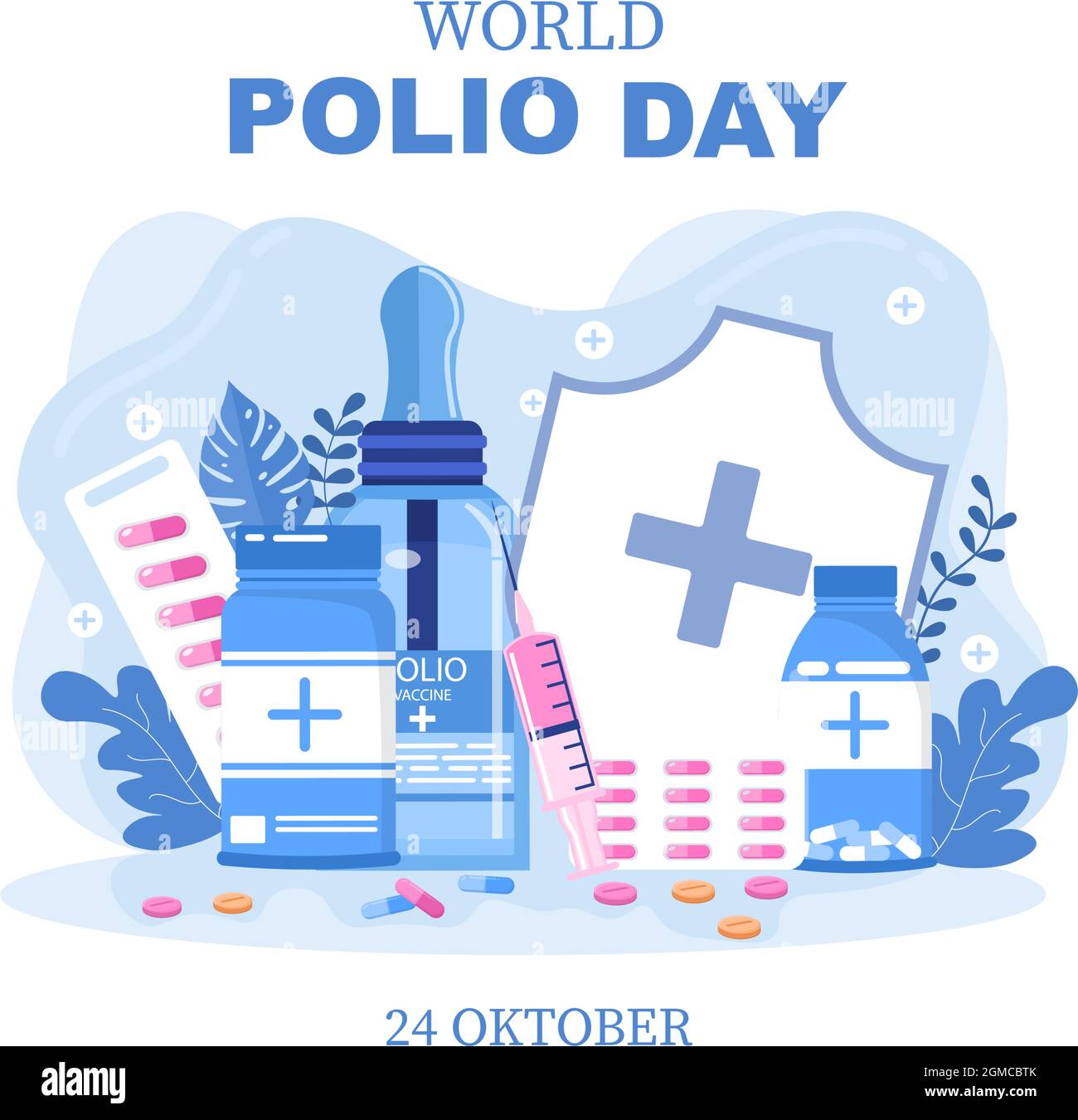 World Polio Day Background Which is Celebrated on October 24 Medicine ...