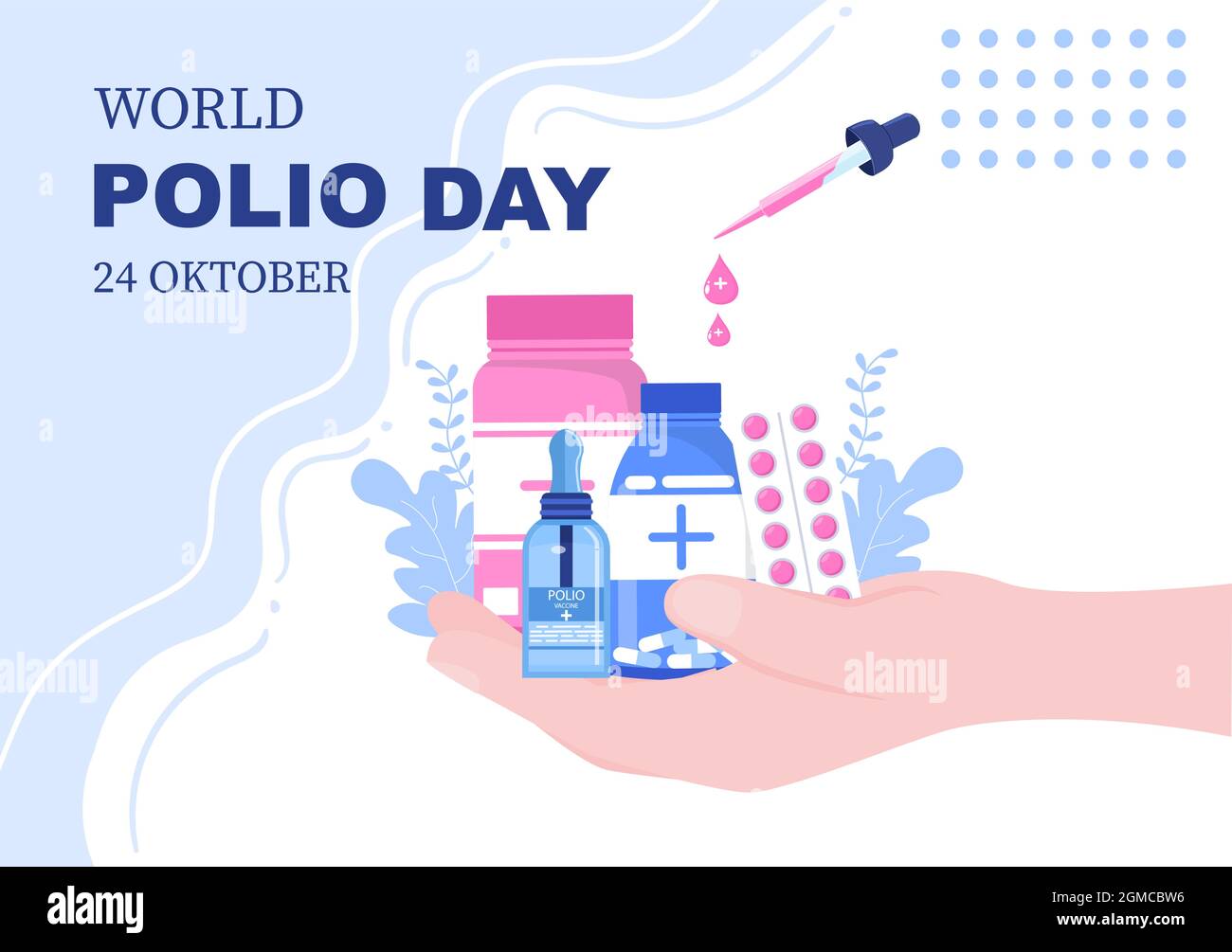 World Polio Day Background Which is Celebrated on October 24 Medicine ...