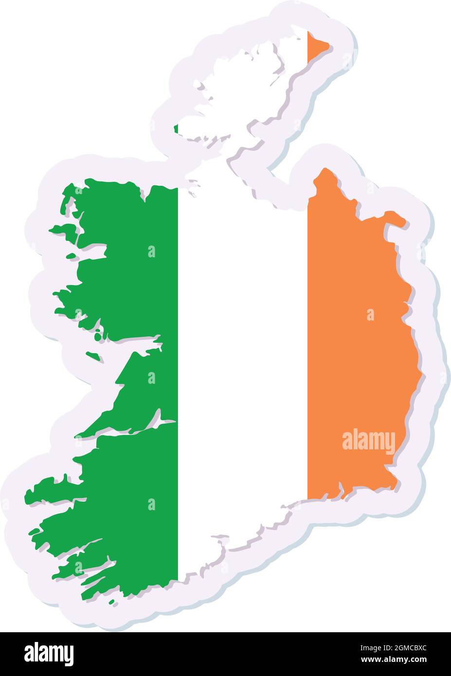 Isolated map of Ireland with its flag Stock Vector Image & Art - Alamy