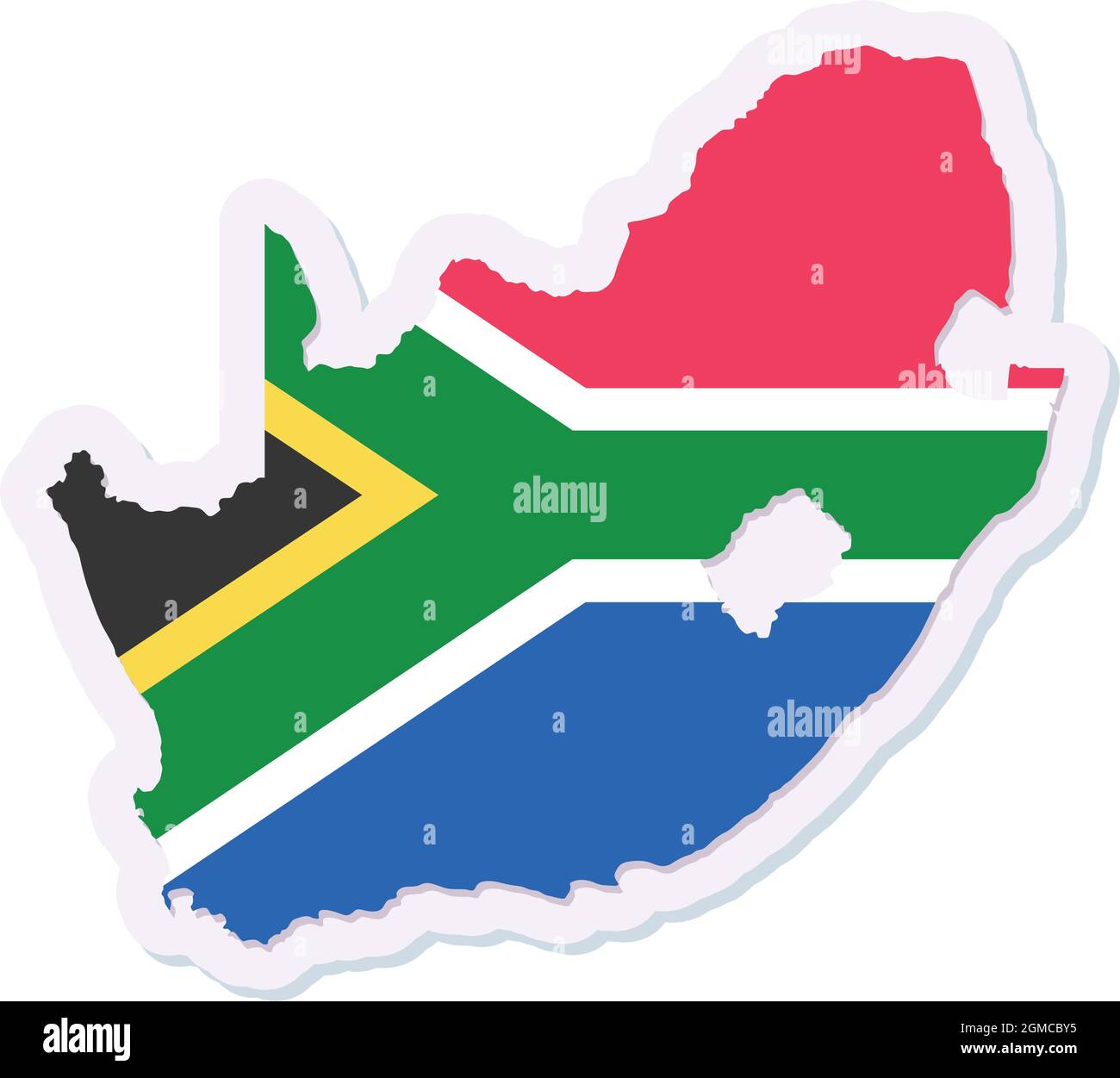 Isolated map of South Africa with its flag Stock Vector Image & Art - Alamy
