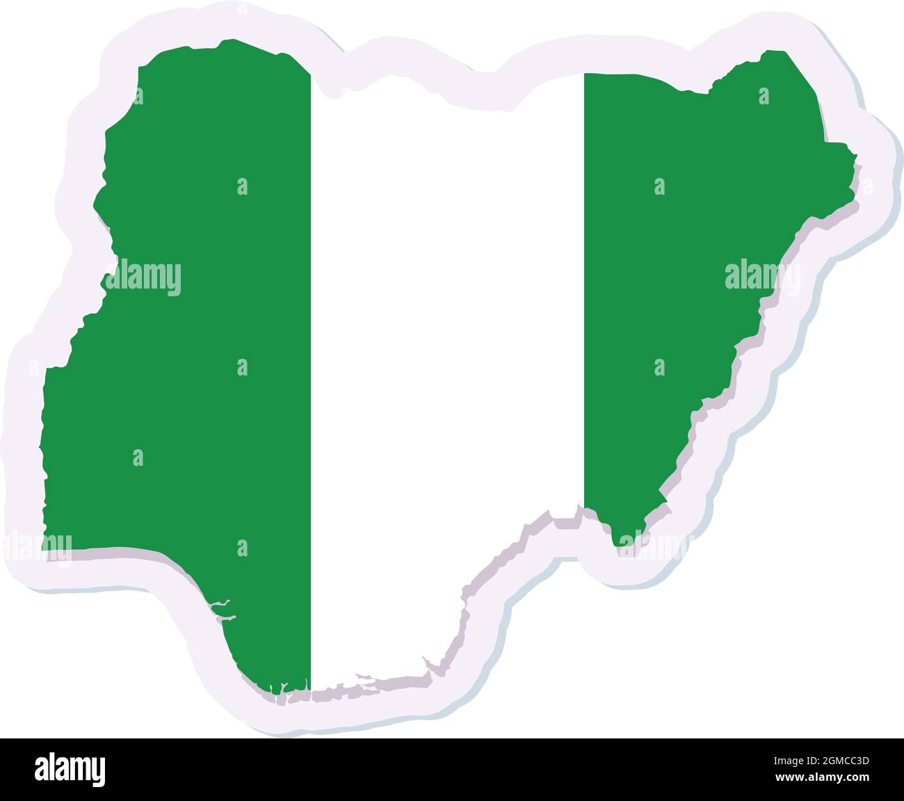 Isolated map of Nigeria with its flag Stock Vector Image & Art - Alamy