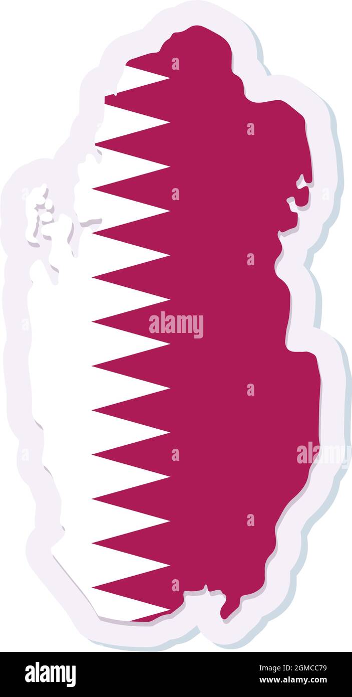 Isolated map of Qatar with its flag Stock Vector Image & Art - Alamy