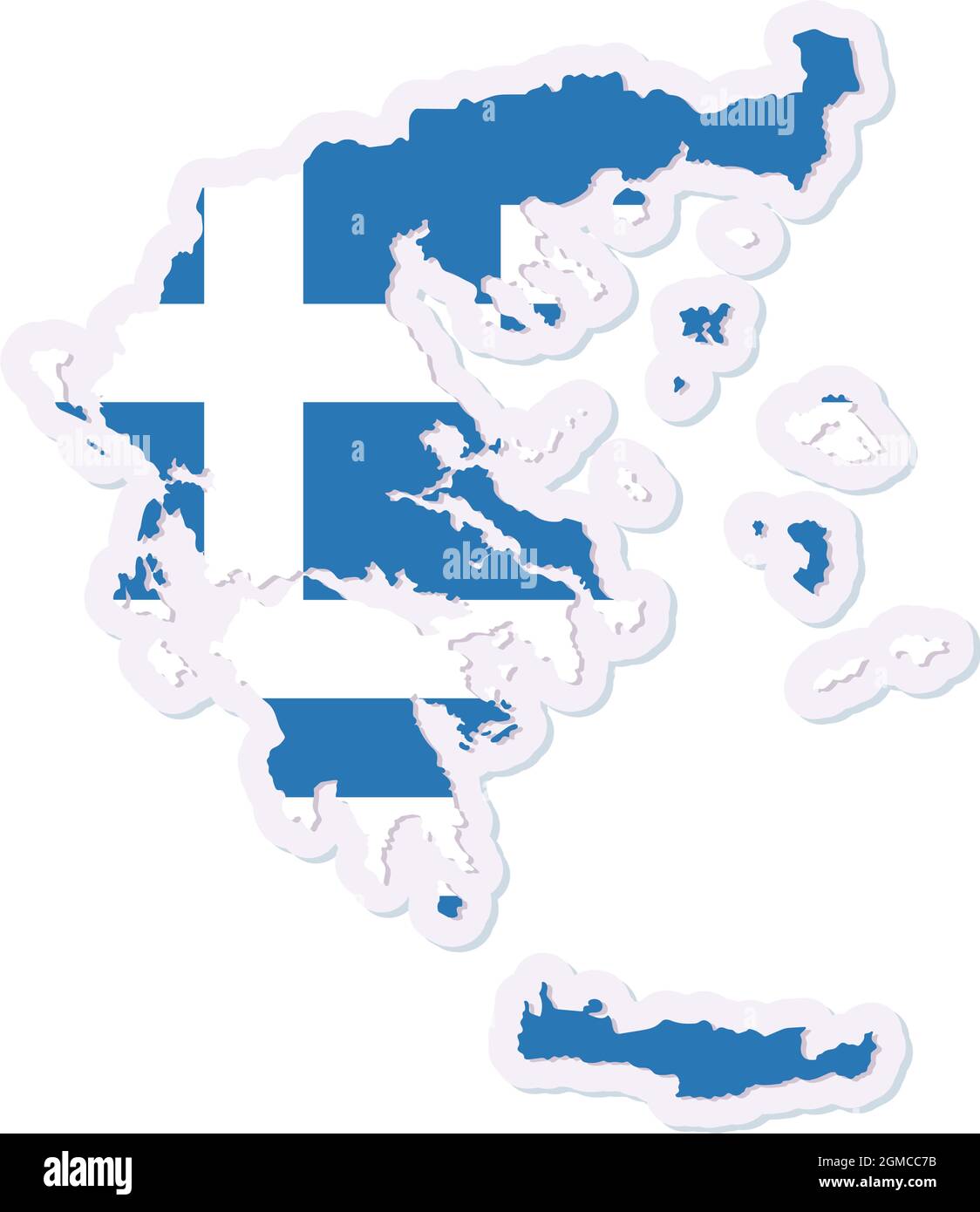 Isolated map of Greece with its flag Stock Vector Image & Art - Alamy