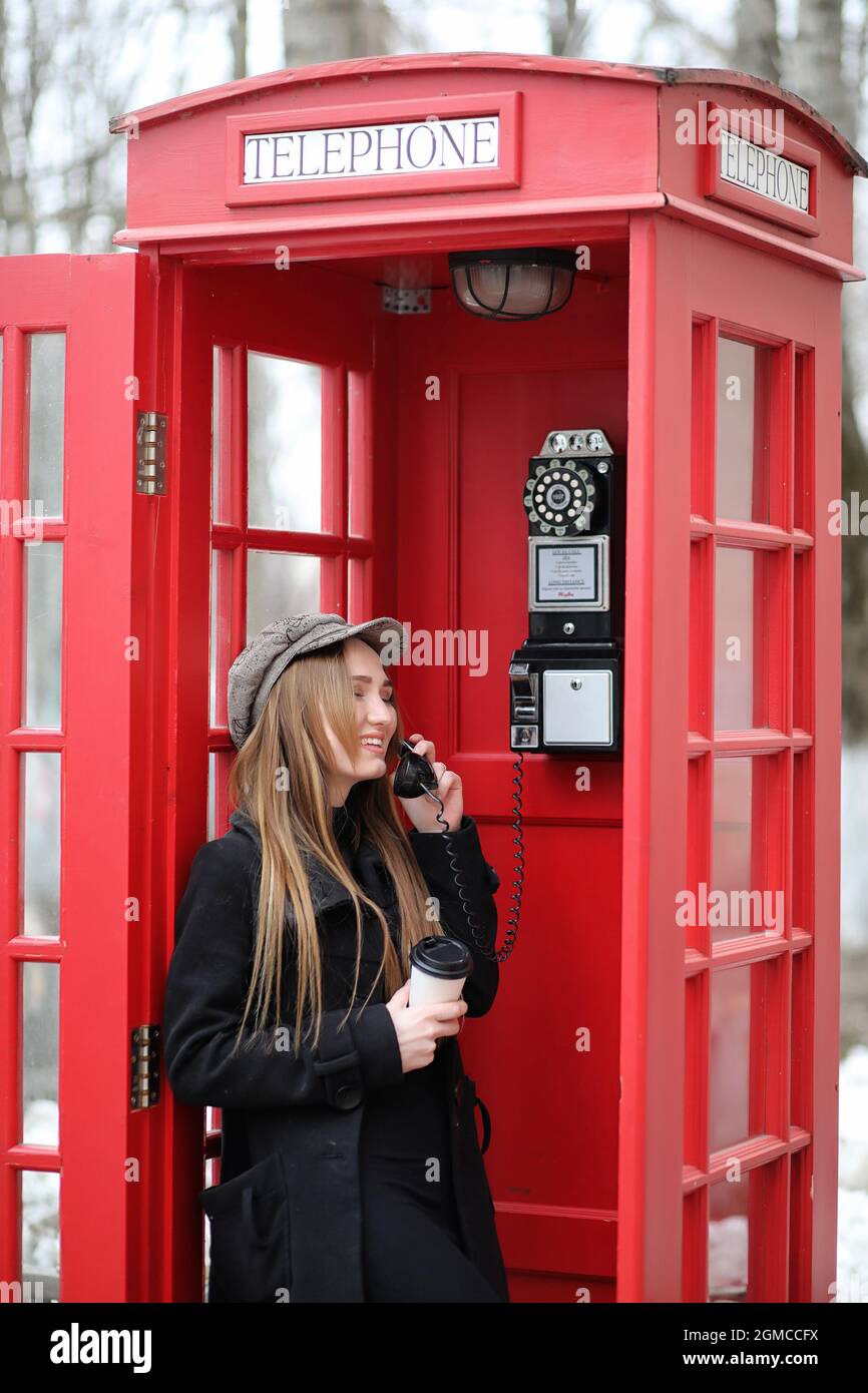 London urban young adult phonebox hi-res stock photography and images ...