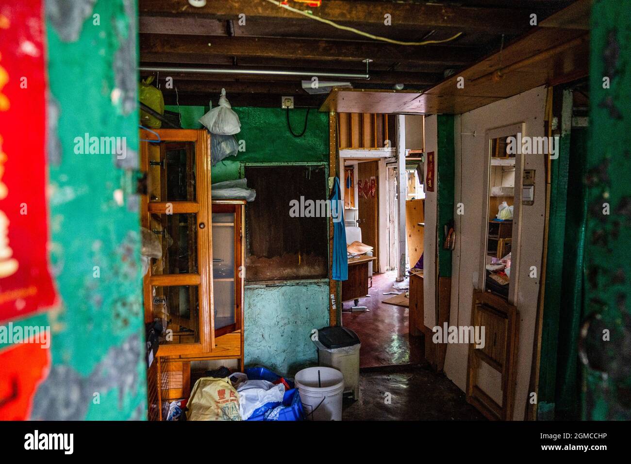 The inside of an abandoned village house, during the eviction. More ...