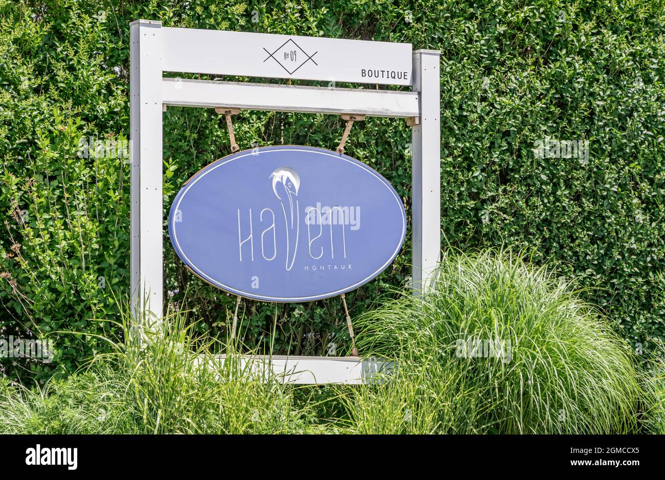 Sign for Haven Montauk Stock Photo - Alamy